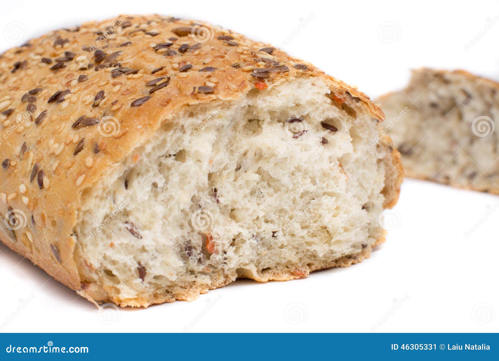 Whole grain bread broken stock image. Image of pure, kitchen - 46305331