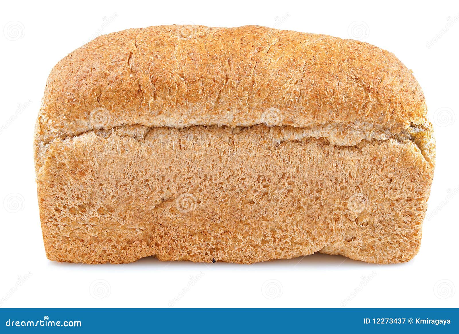Whole Grain Bread Loaf on a White Background Stock Image - Image of ...