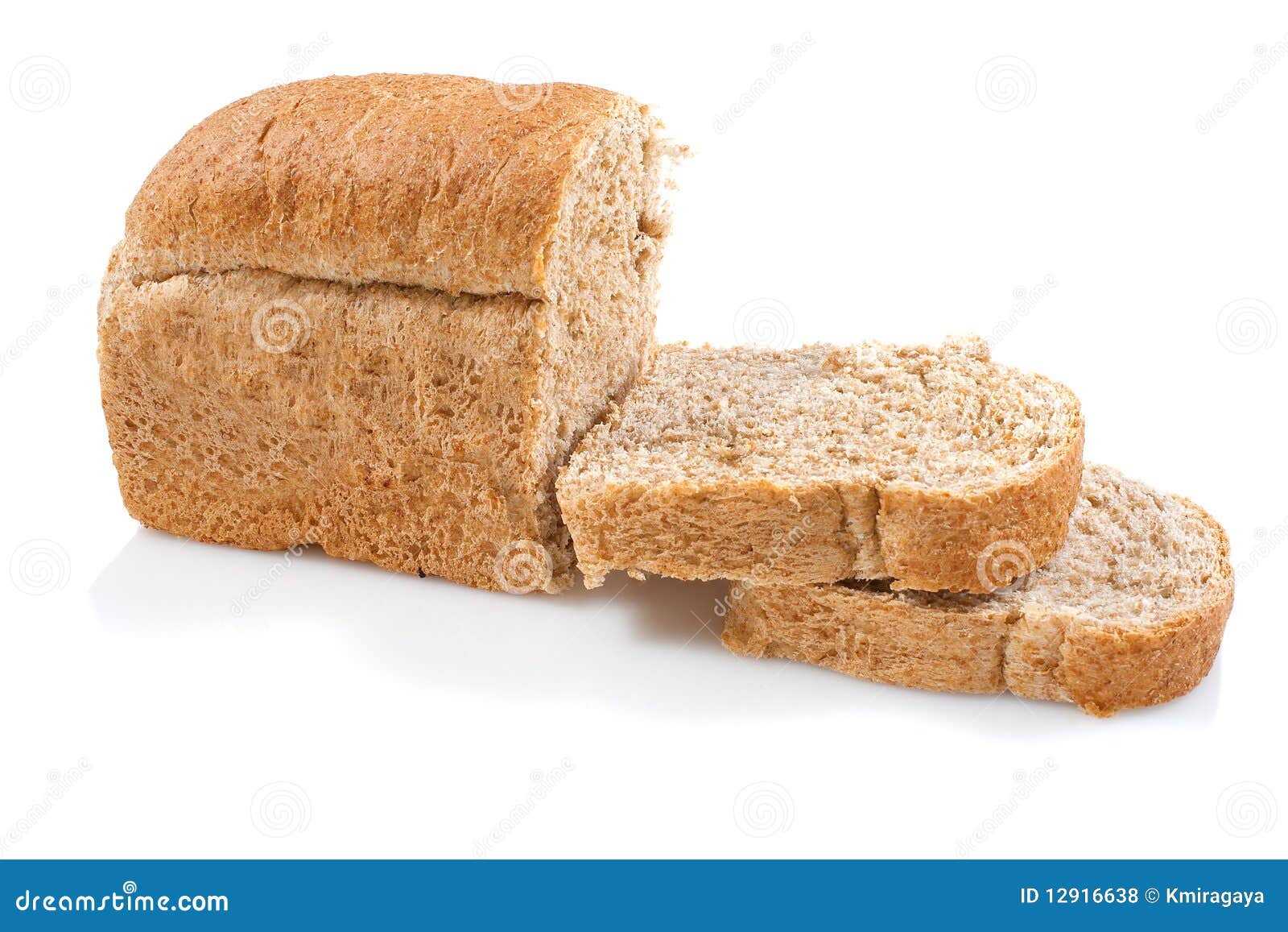 Whole Grain Bread Loaf on a White Background Stock Photo - Image of ...