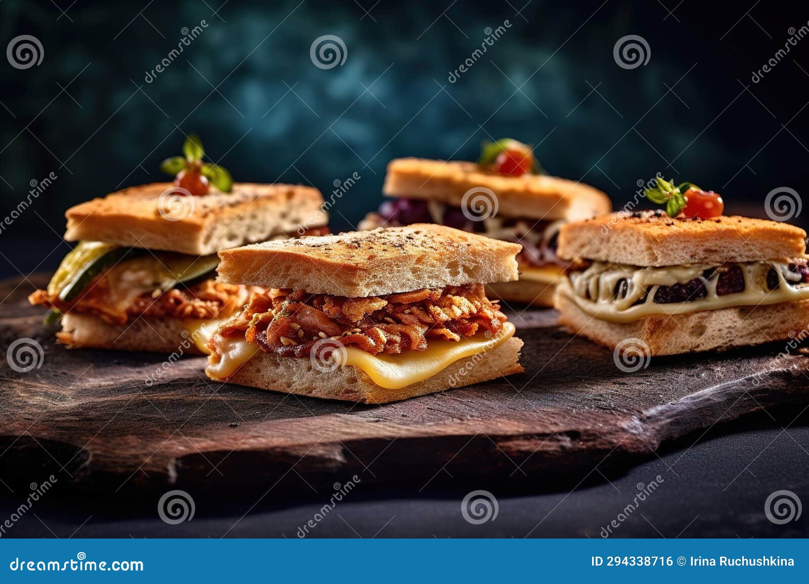 Whole Grain Bread Sandwiches Rustic Style Stock Illustration ...