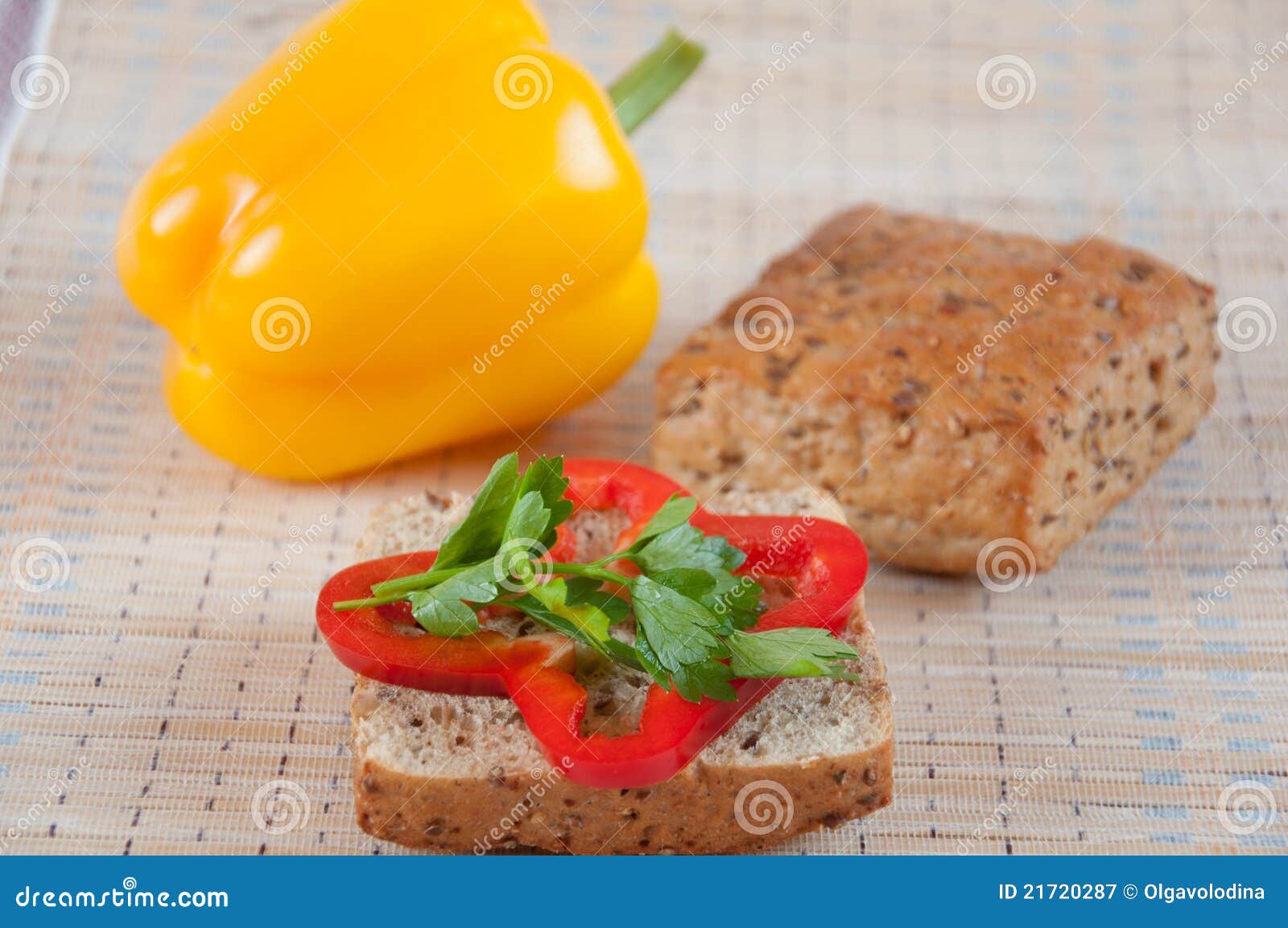 Whole Grain Bread with Vegetables Stock Image - Image of vegetables ...