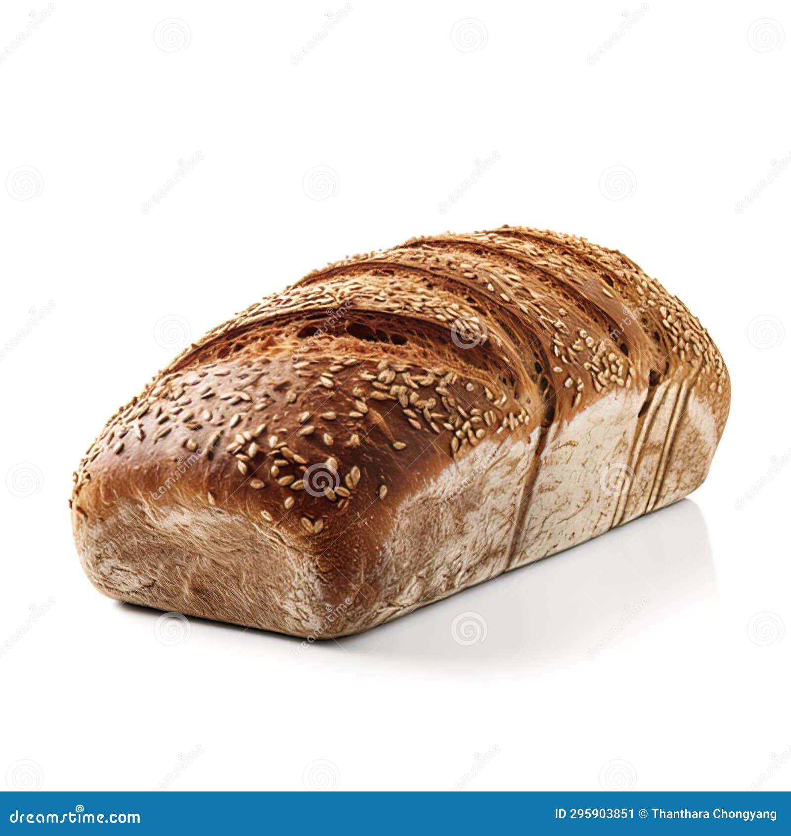 Whole Grain Bread on White Background, Generative AI Stock Illustration ...