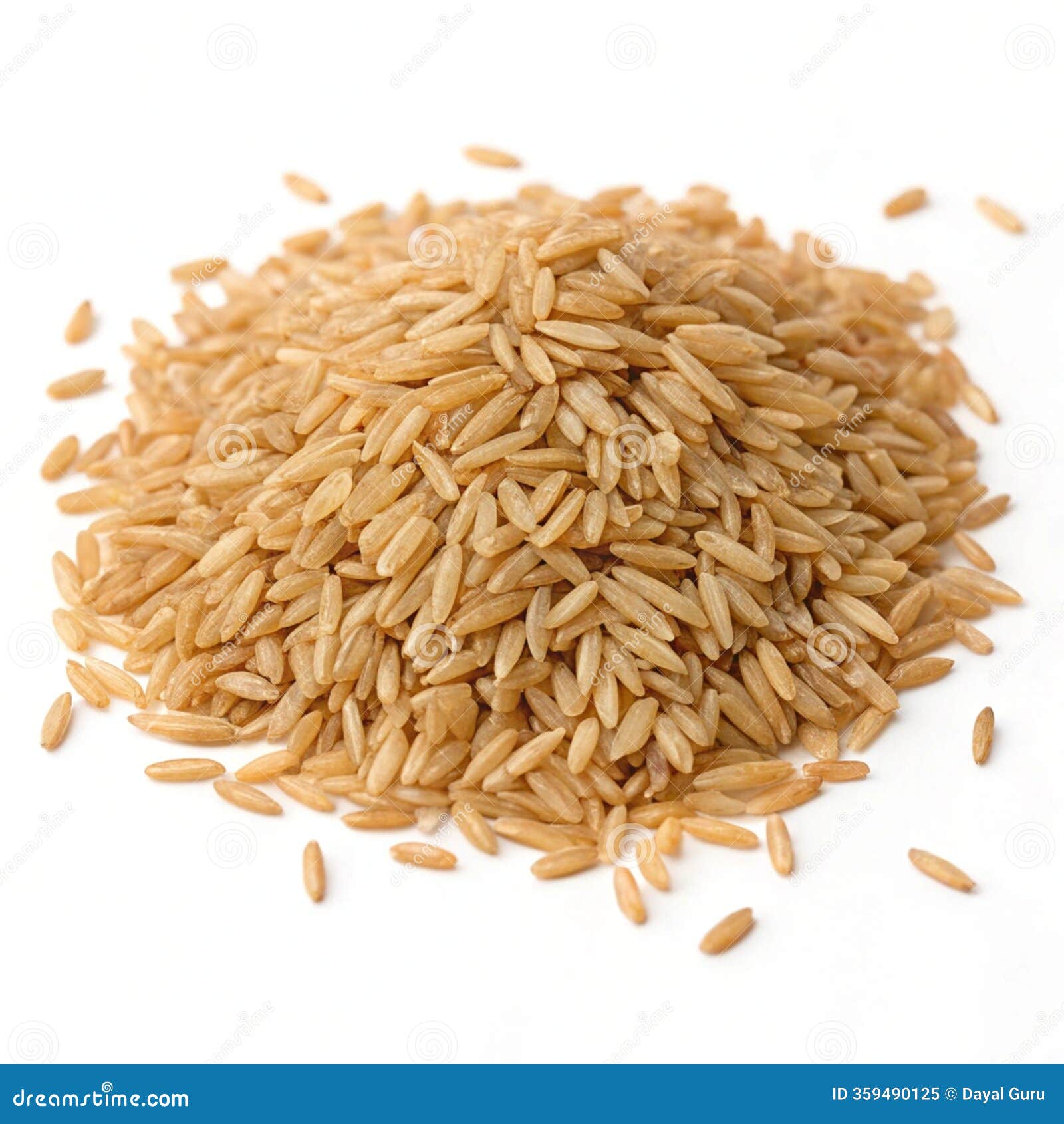 Whole Grain Brown Rice on White Background Stock Illustration ...