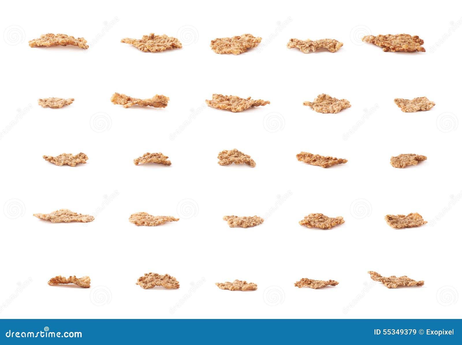 Whole Grain Cereal Flake Isolated Stock Image - Image of close, dietary ...