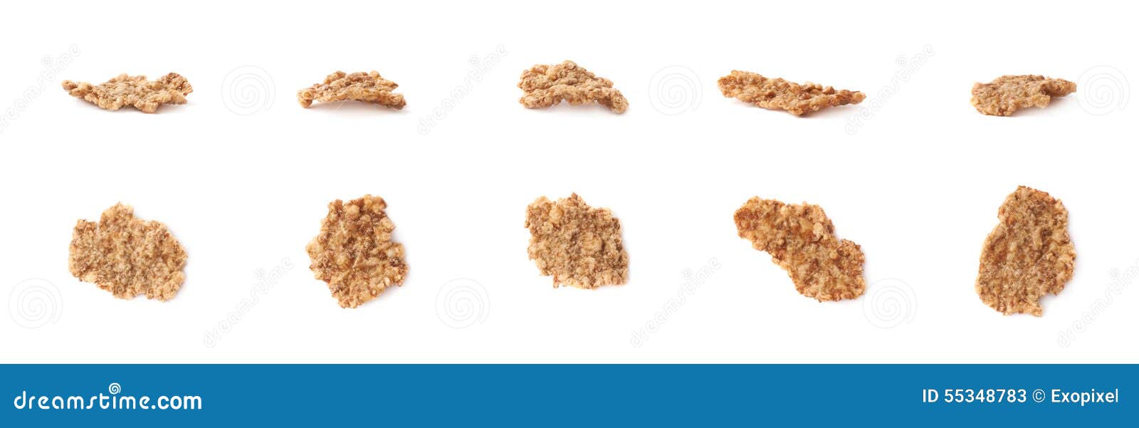 Whole Grain Cereal Flake Isolated Stock Image - Image of closeup ...