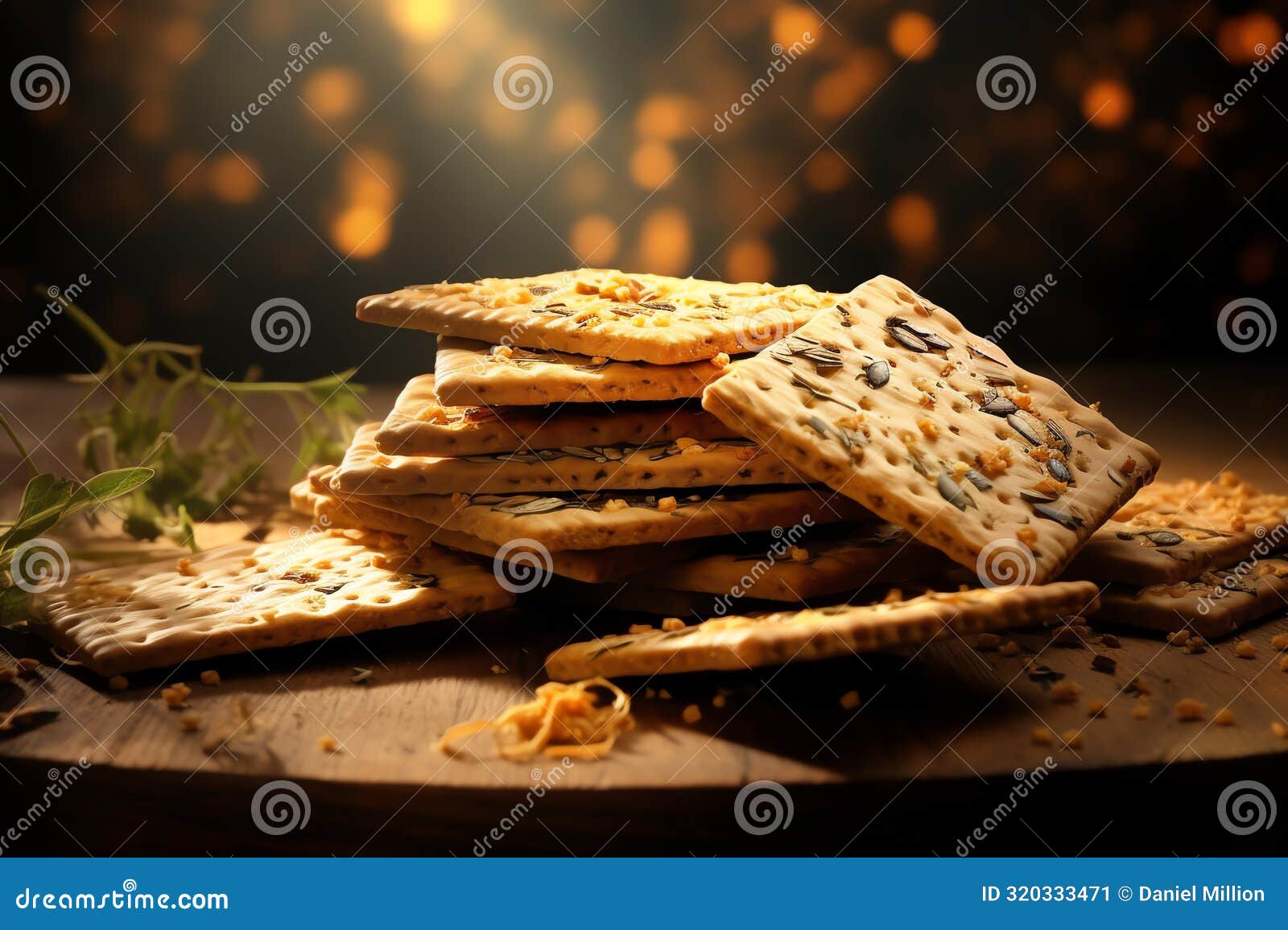 Whole Grain Crackers Healthy Food Background Stock Illustration ...