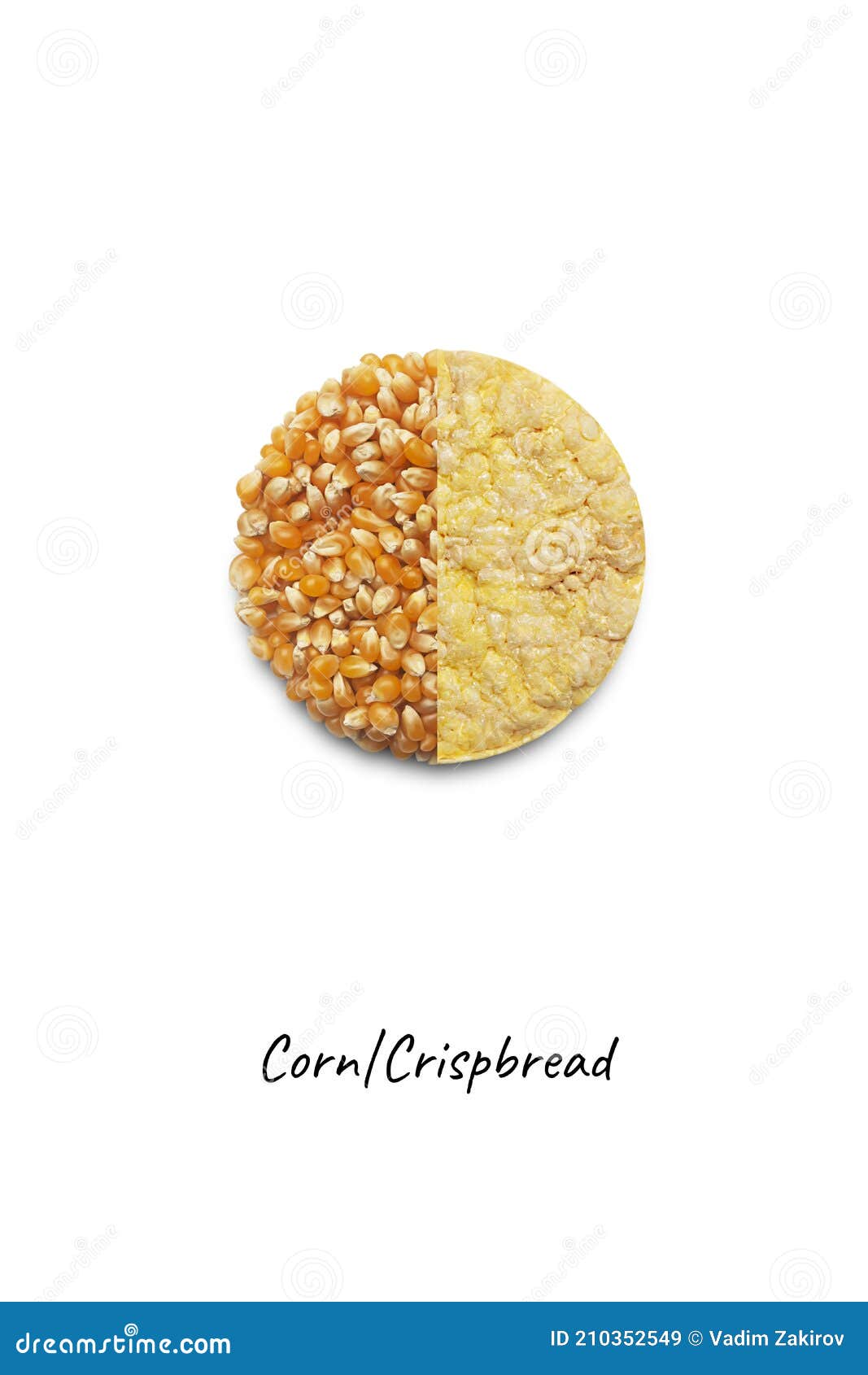 Whole Grain Crispbread and Corn Isolated on White Stock Image - Image ...