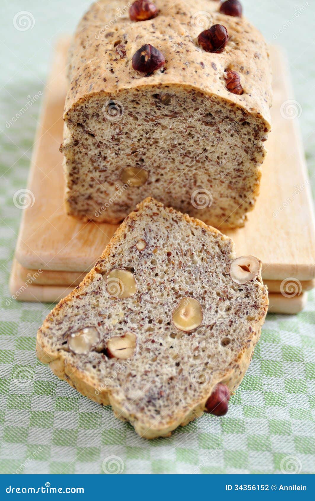 Whole Grain Hazelnut Bread stock photo. Image of background - 34356152