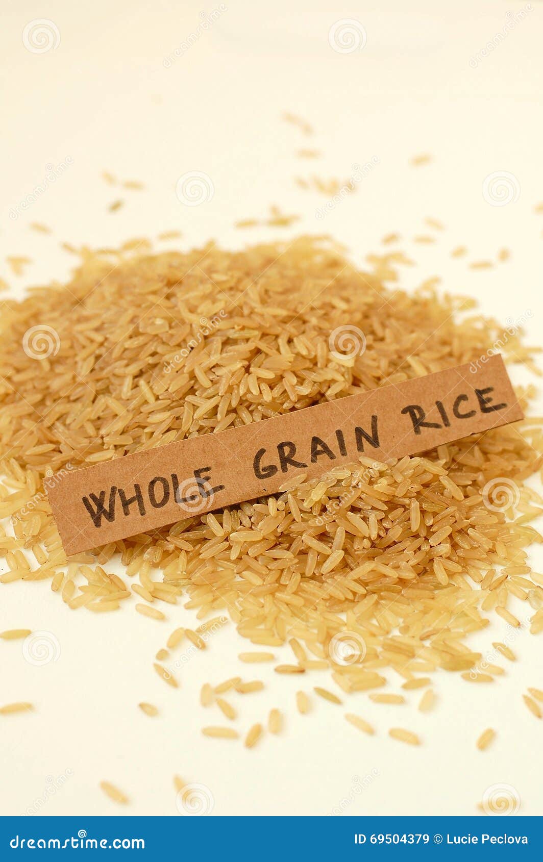 Whole Grain Rice on the White Background Stock Image - Image of close ...