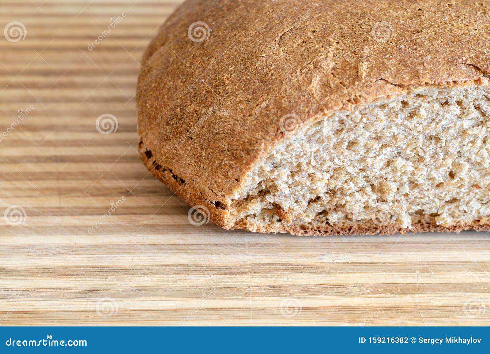 Whole Grain Round Bread with Stripes Stock Photo - Image of surface ...