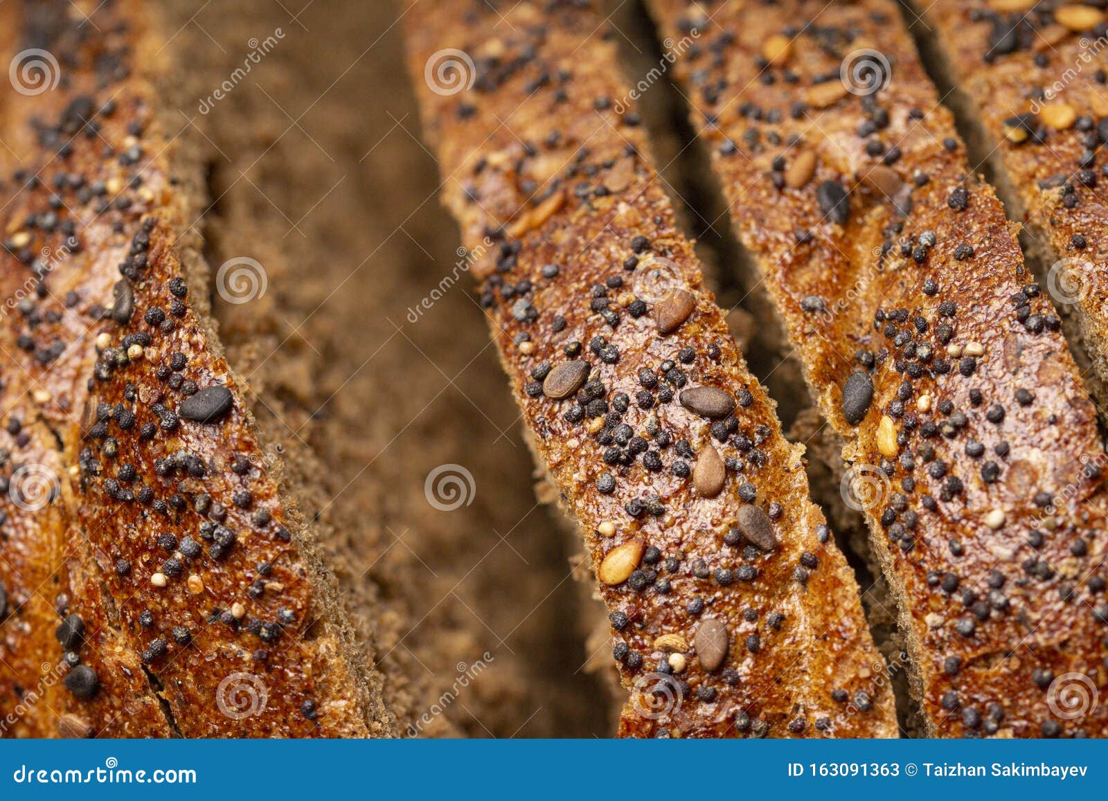 Whole Grain Rye Bread with Seeds Stock Image - Image of loaf, diet ...