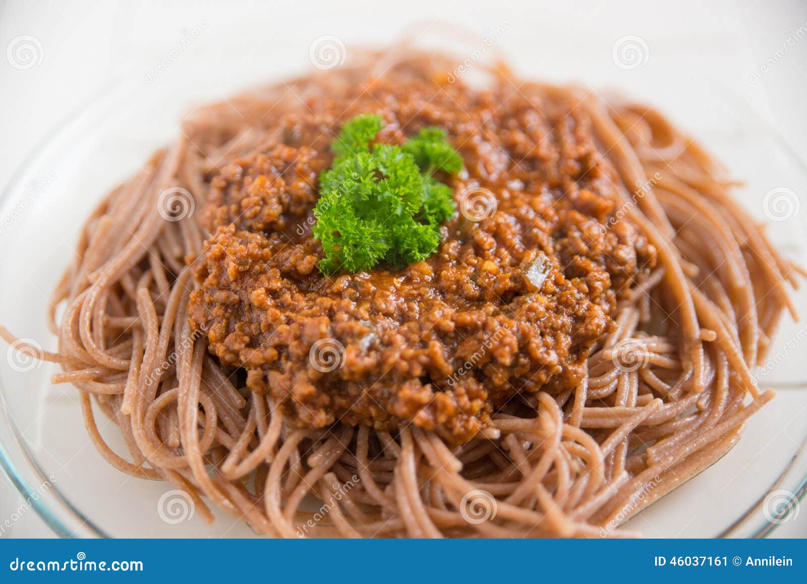 Whole Grain Spaghetti Bolognese Stock Image - Image of close, fresh ...