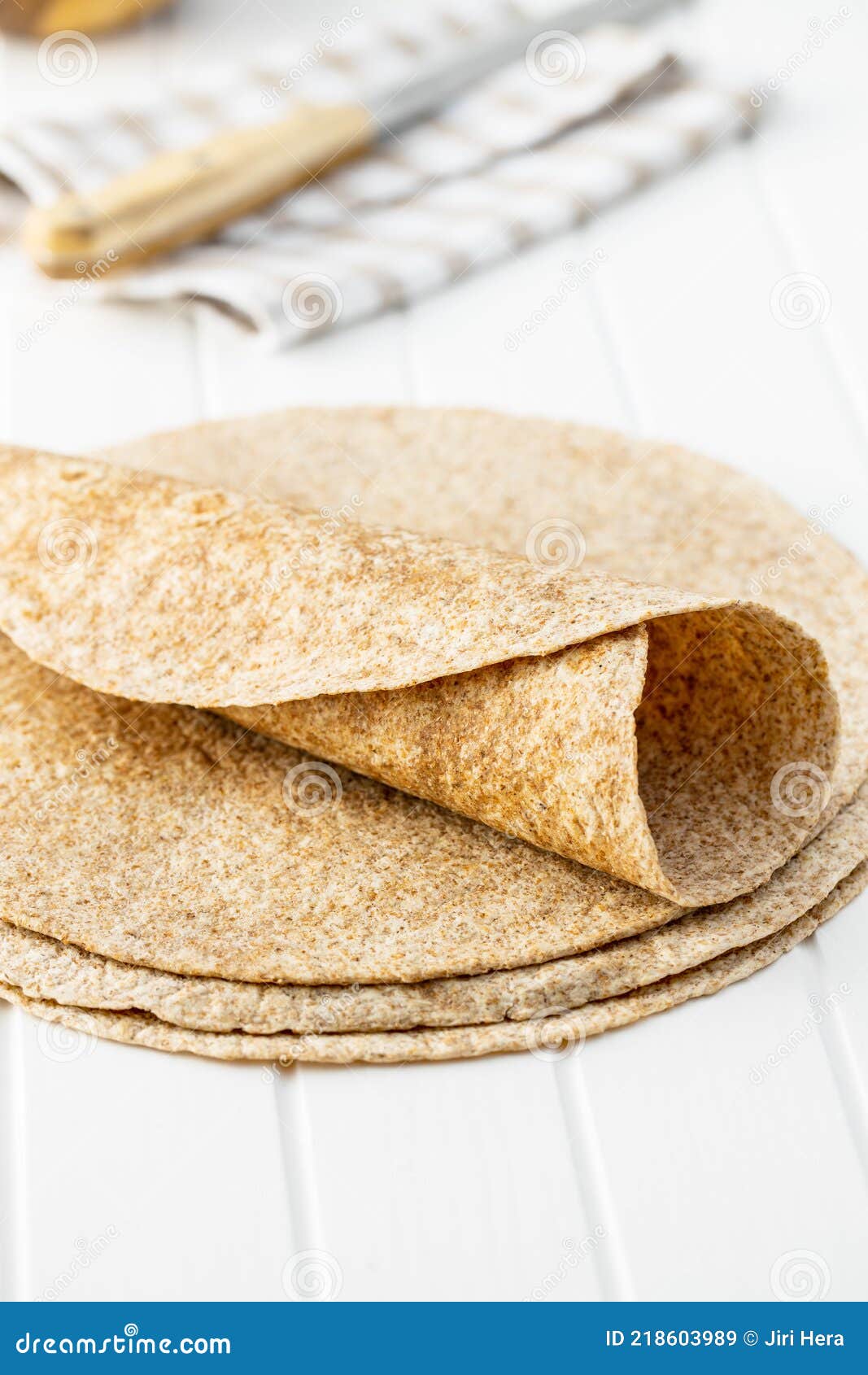 Whole grain tortilla wraps stock image. Image of flatbread - 218603989