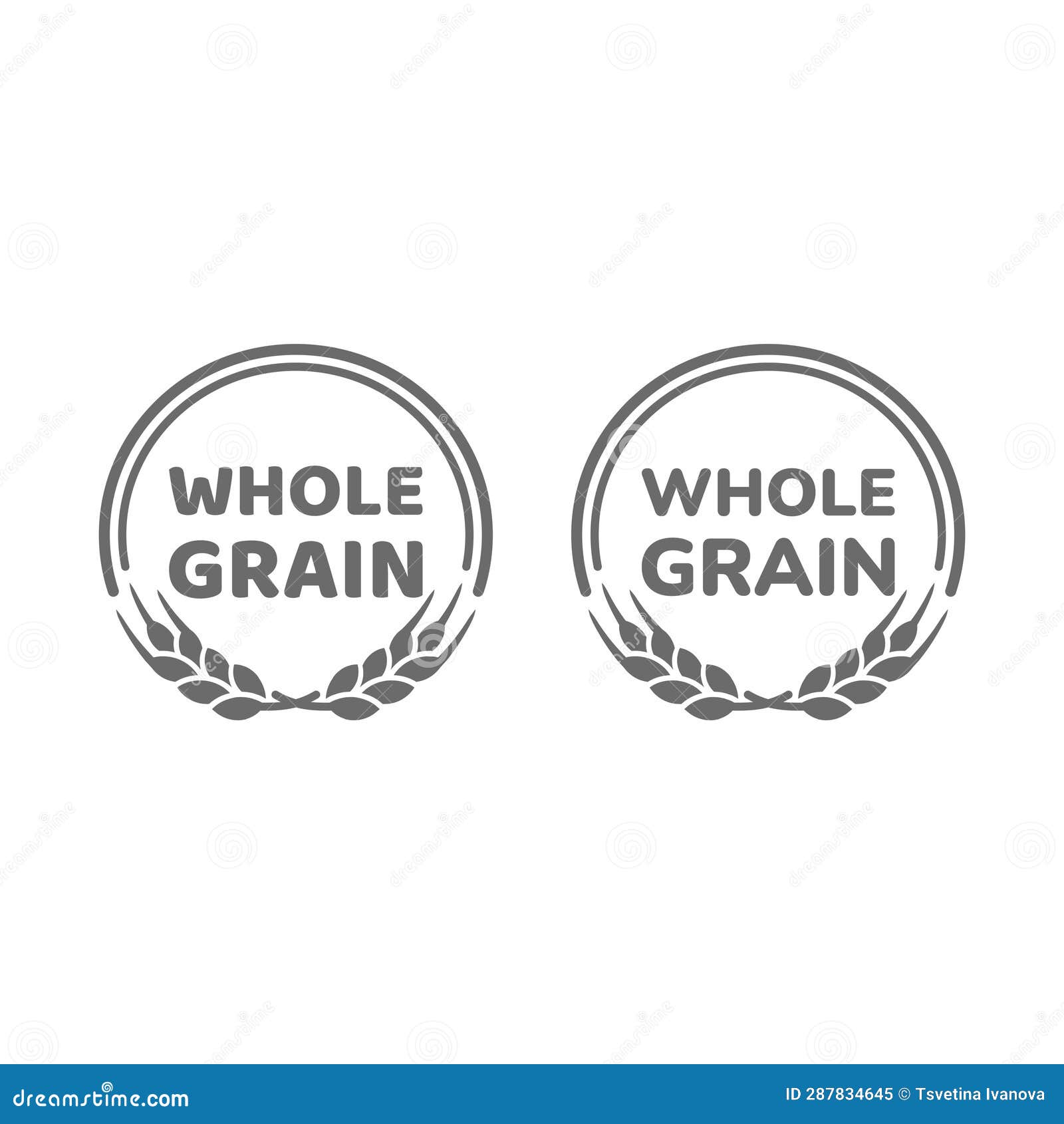 Whole Grain Vector Label Set Stock Illustration - Illustration of ...