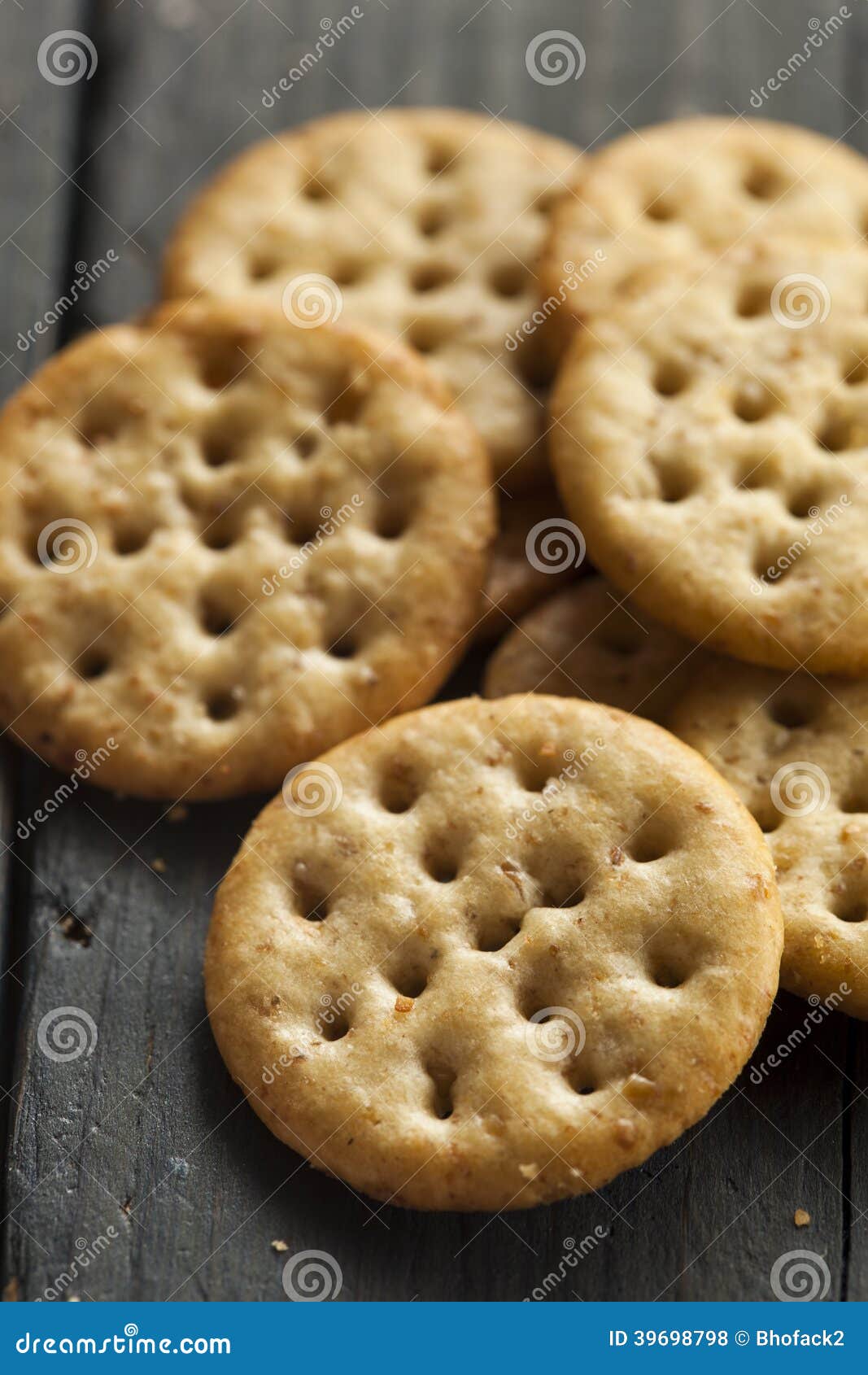 Whole Grain Wheat Round Crackers Stock Photo - Image of delicious, salt ...