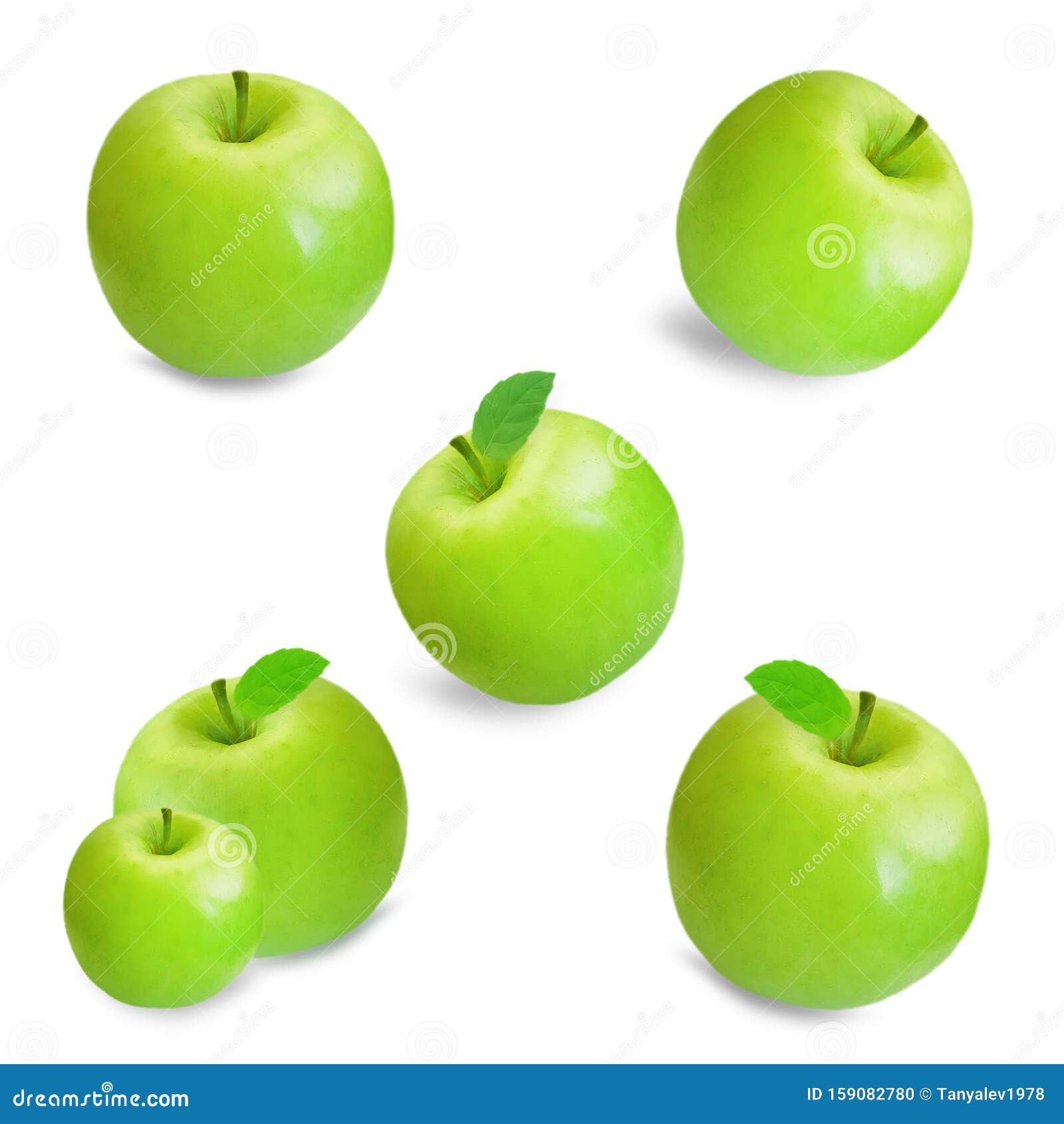 Whole Green Apple Health Isolated Stock Photo - Image of food, healthy ...