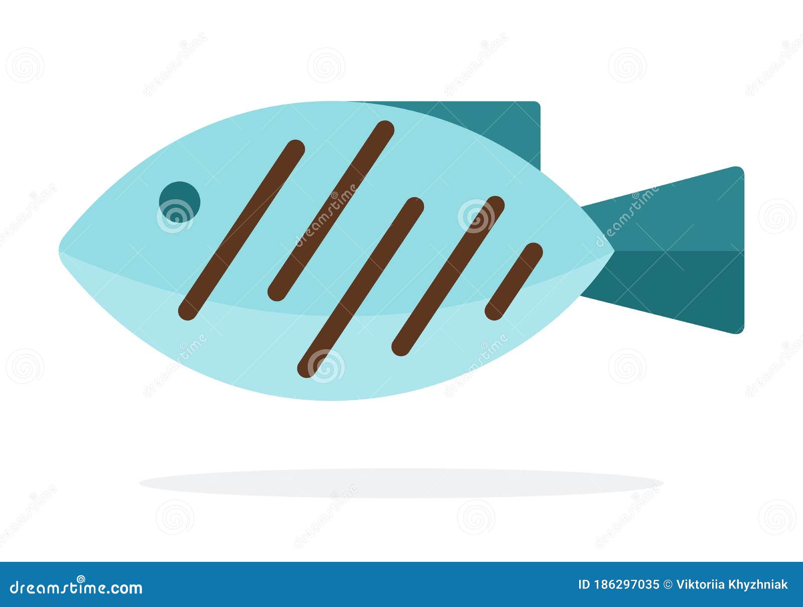 Whole Grilled Fish Vector Flat Isolated Stock Vector - Illustration of ...