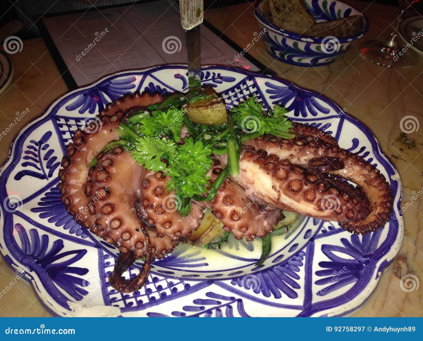 Whole grilled octopus stock image. Image of spanish, octopus - 92758297