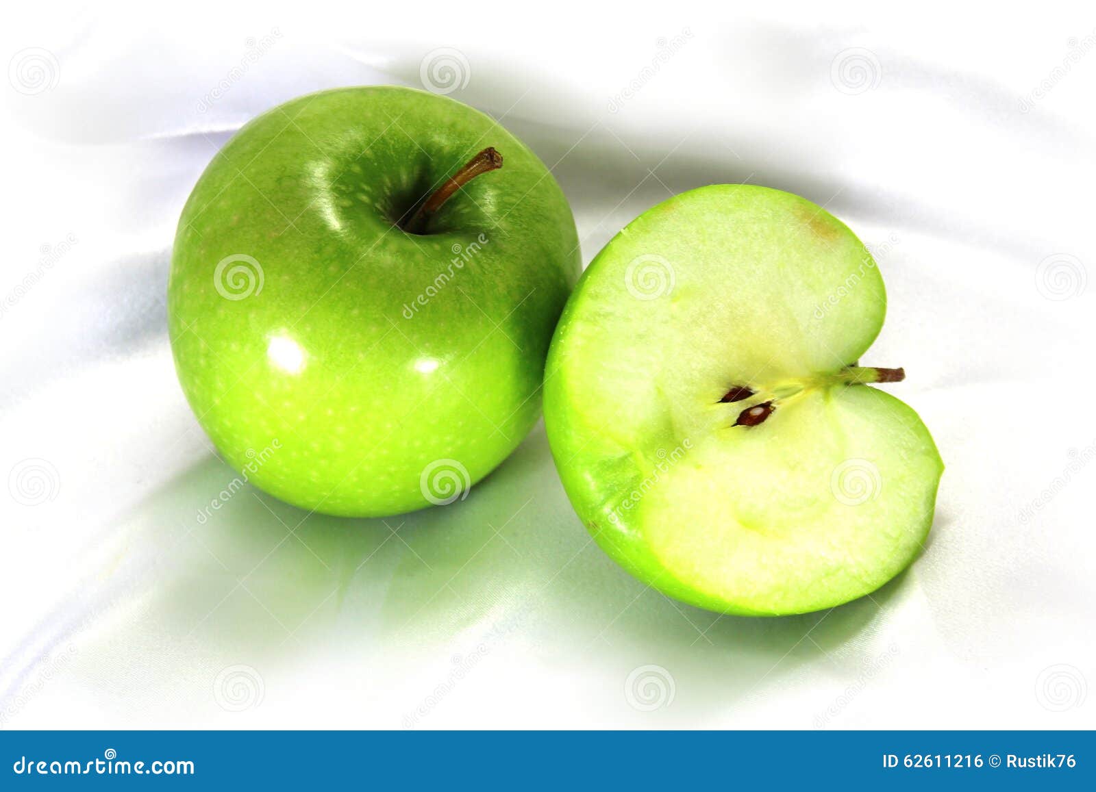 The whole and half apples. stock photo. Image of brilliant - 62611216