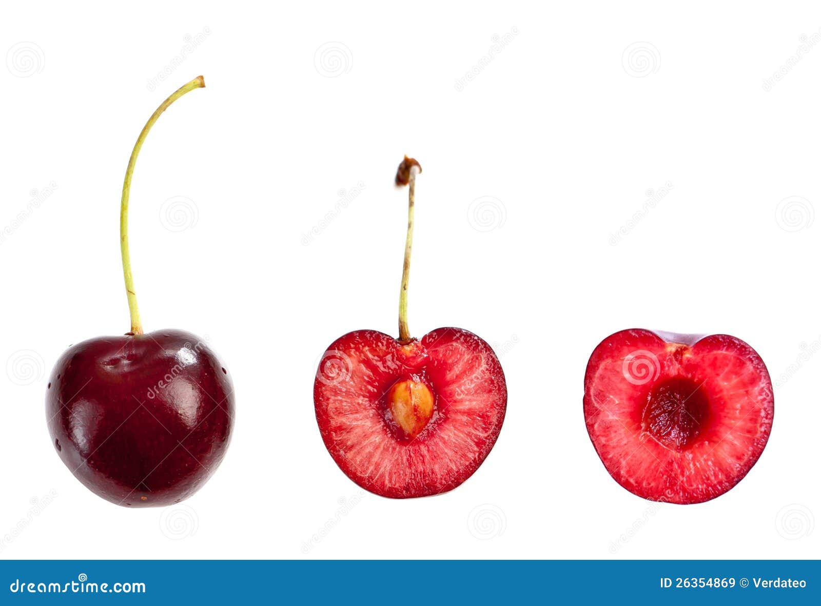 Whole and half cut cherry stock image. Image of closeup - 26354869