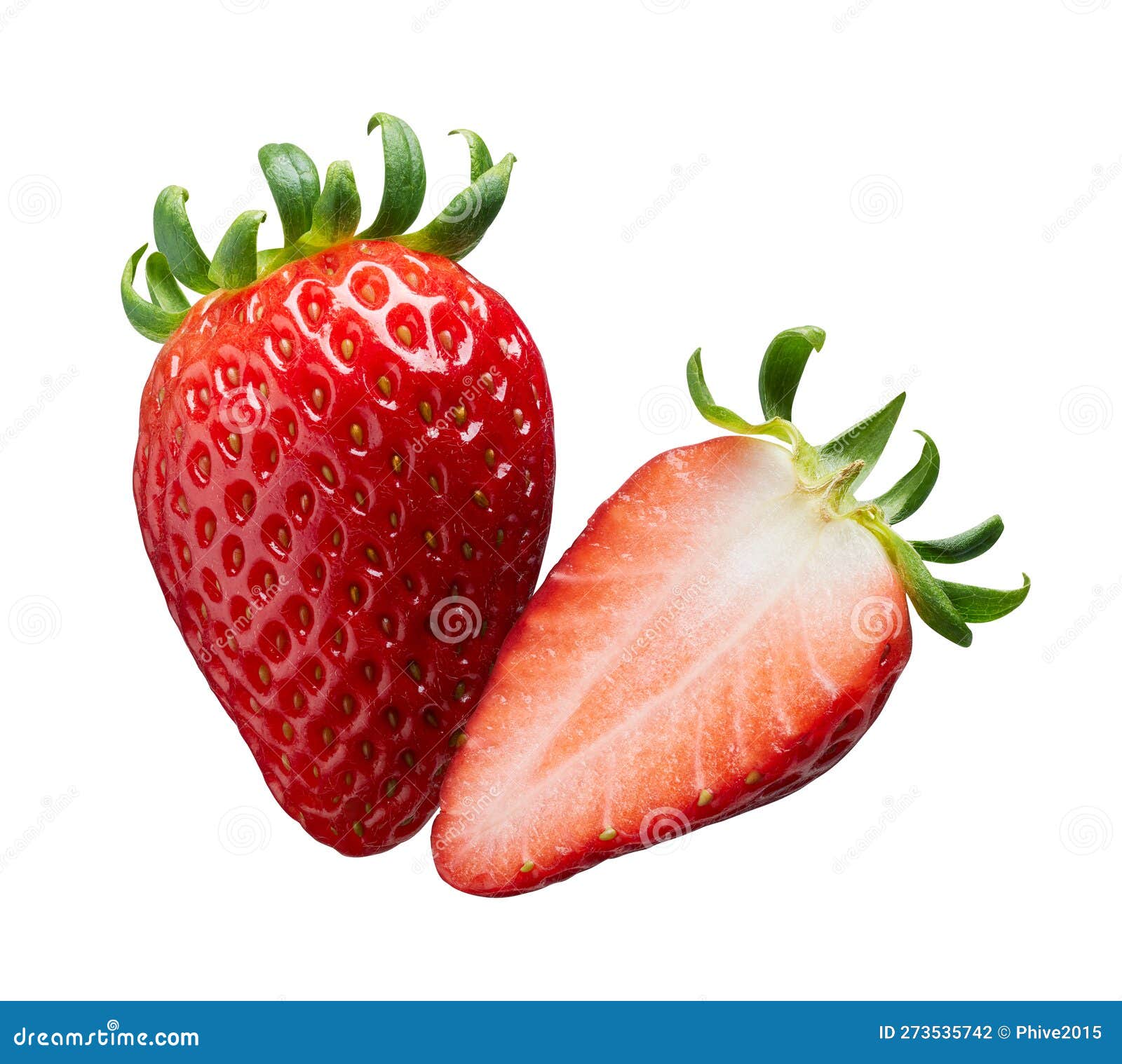 Whole and Half Cut Strawberry Stock Photo - Image of fruit, food: 273535742
