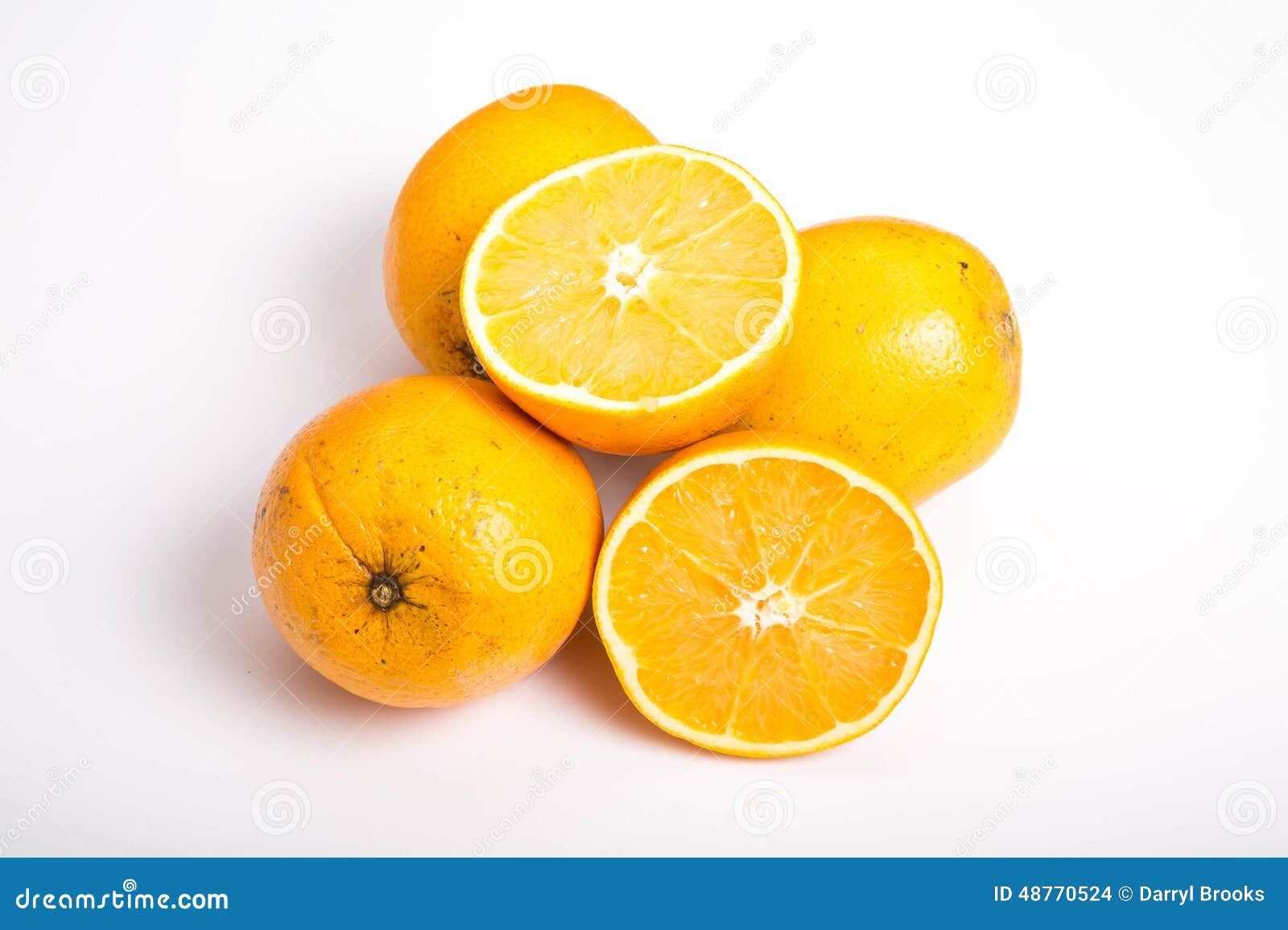 Whole and Half Naval Oranges on White Stock Photo - Image of orange ...
