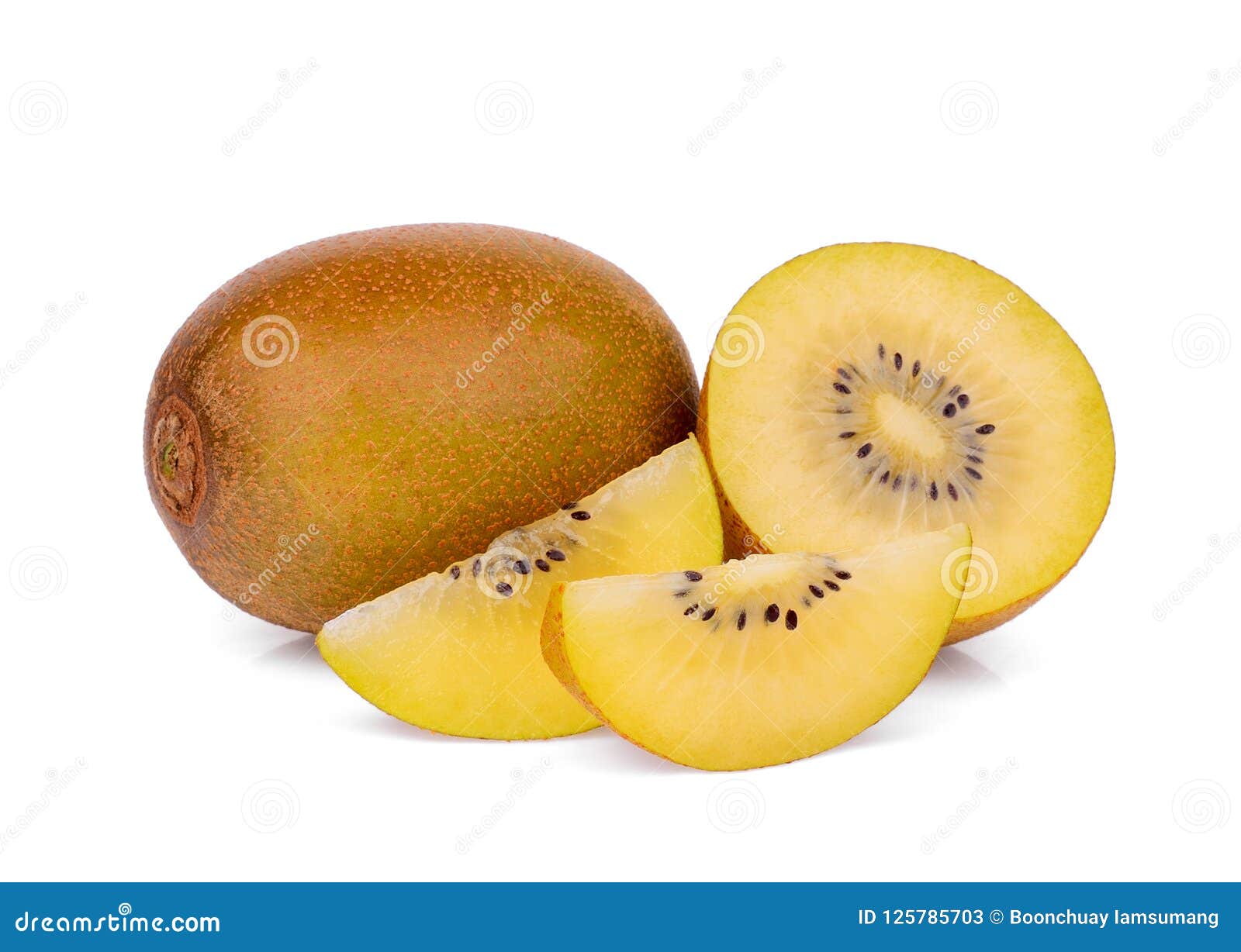 Whole and Half with Slices Yellow Kiwi Isolated on White Stock Image ... Whole and Half with Slices Yellow Kiwi Isolated on White Stock Image ...