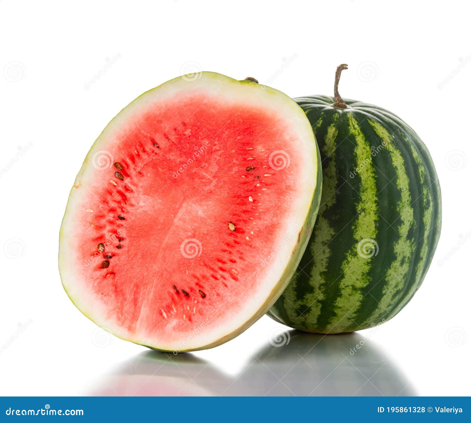Whole and half watermelon stock photo. Image of dessert - 195861328