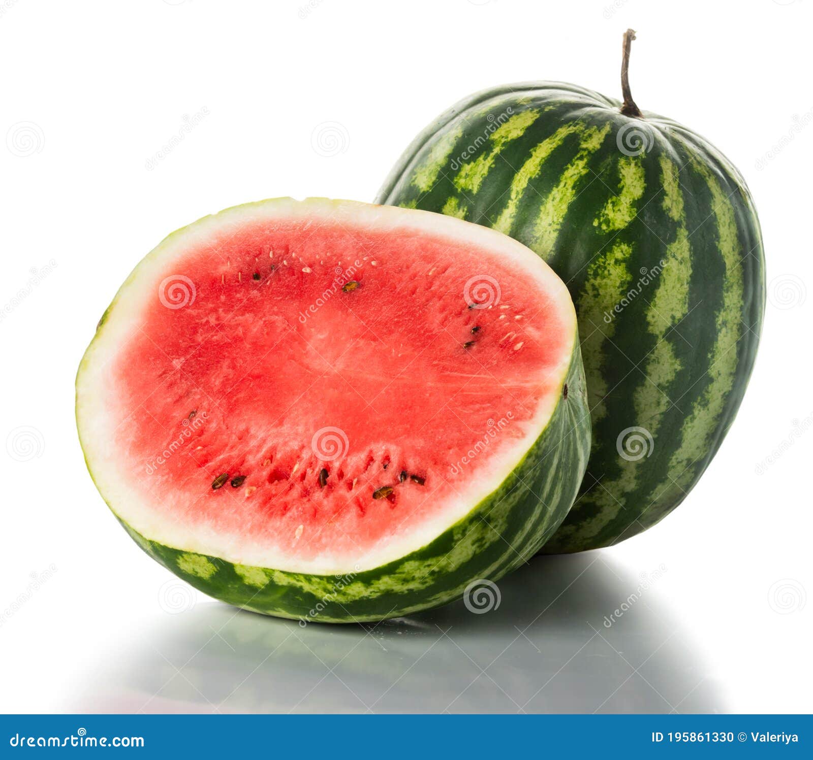 Whole and half watermelon stock photo. Image of health - 195861330