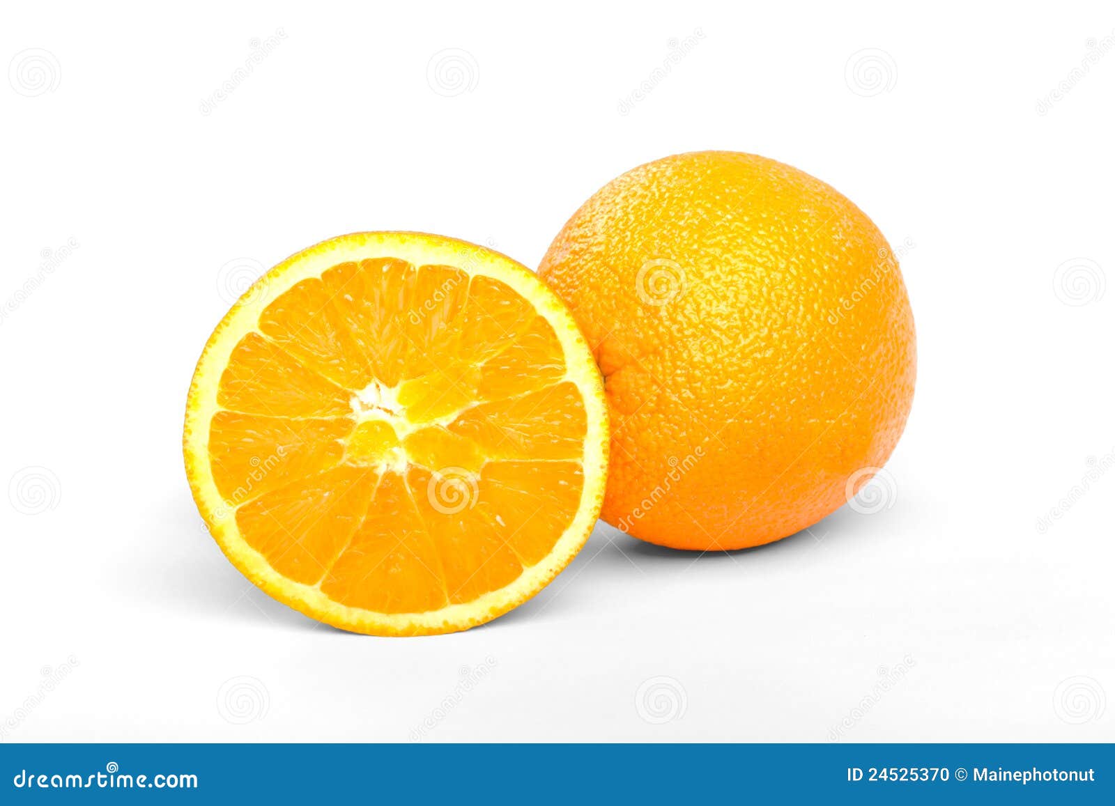 Whole and halved oranges stock photo. Image of white - 24525370