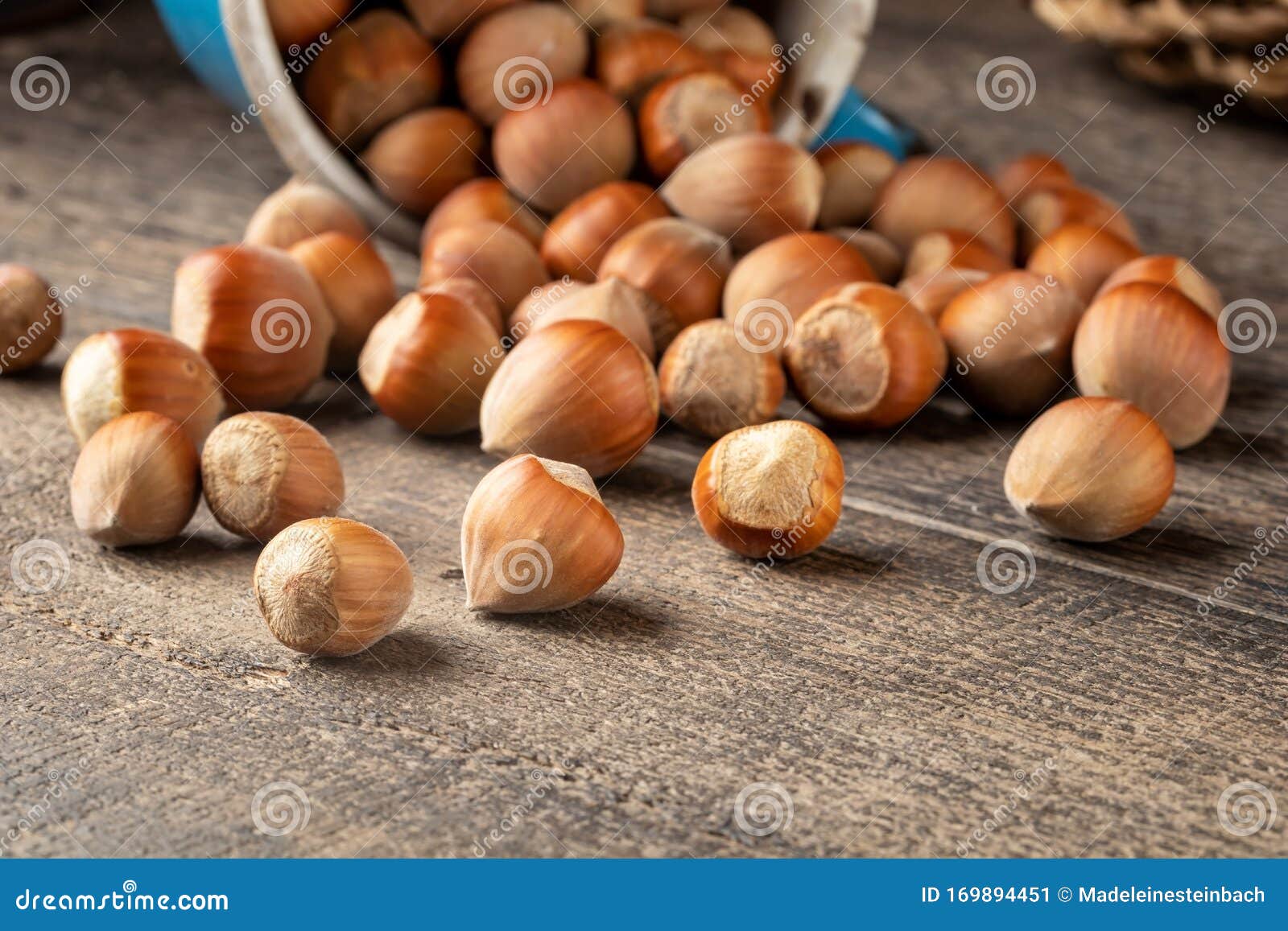 Whole Hazelnuts on a Table with Copy Space Stock Image - Image of ...