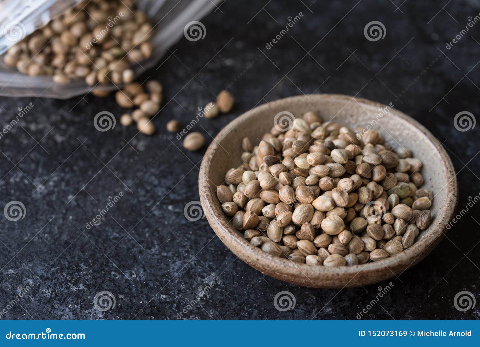 Whole Hemp Seeds in a Bowl stock image. Image of ingredient - 152073169