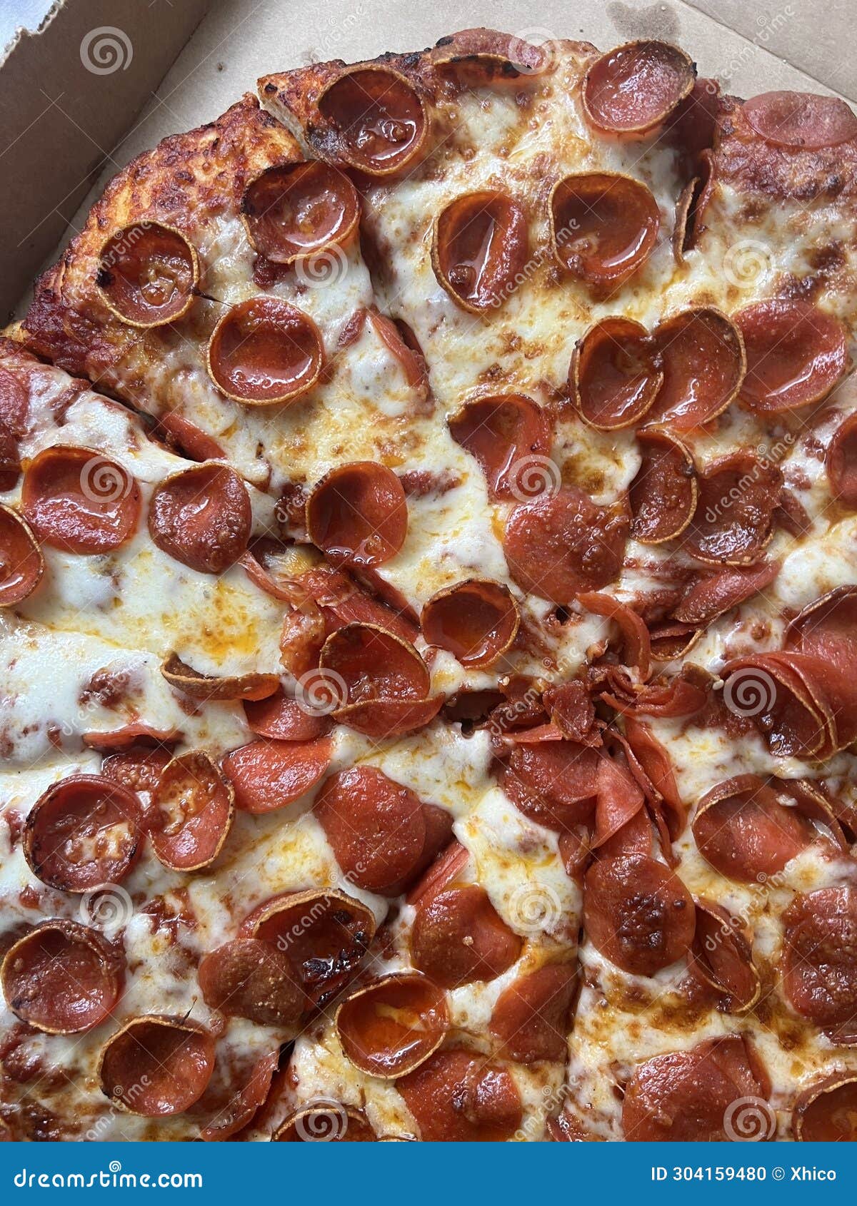 Whole Large Pepperoni Pizza in a Cardboard Box Was Ordered by Delivery ...