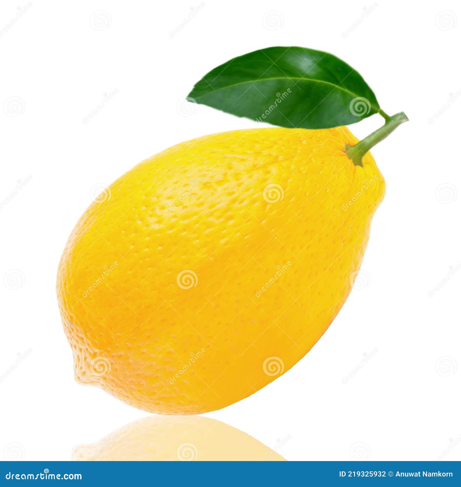 Whole Lemon Fruit with Leaf Isolate on White Stock Photo - Image of ...