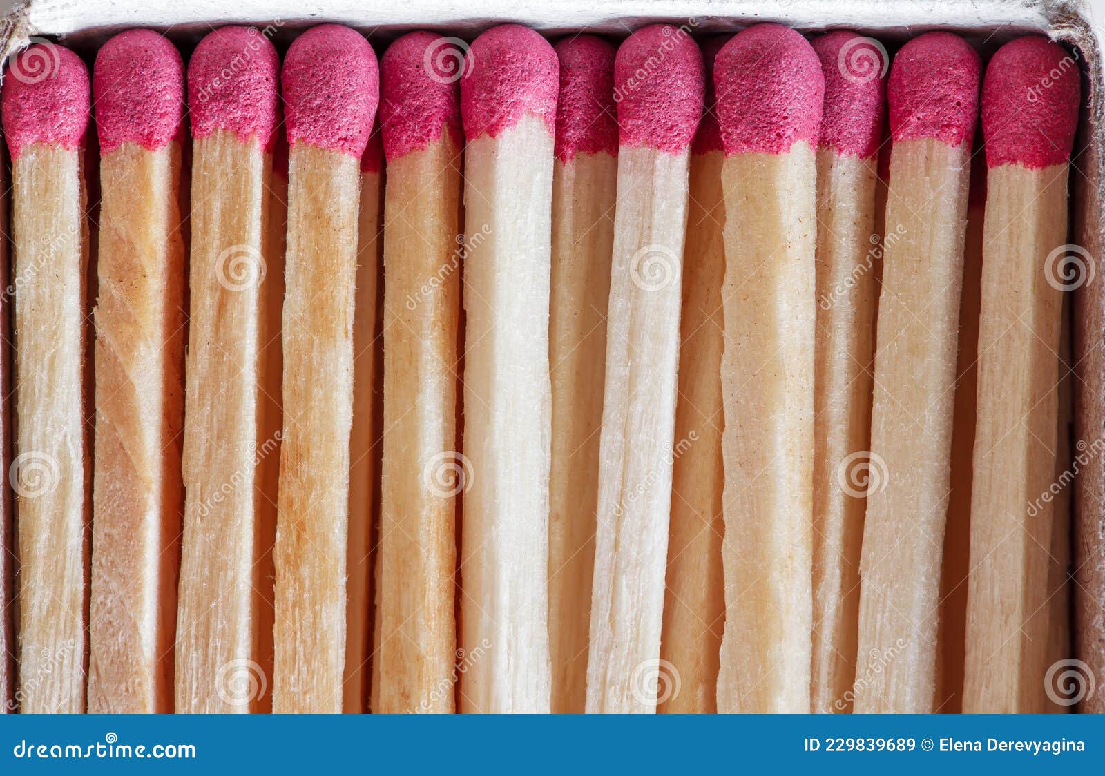 Whole Matches Folded Exactly in Box, Macro Close-up Stock Image - Image ...