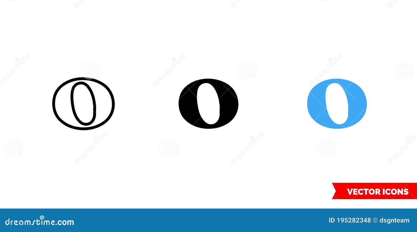 Whole Note Icon of 3 Types Color, Black and White, Outline. Isolated ...