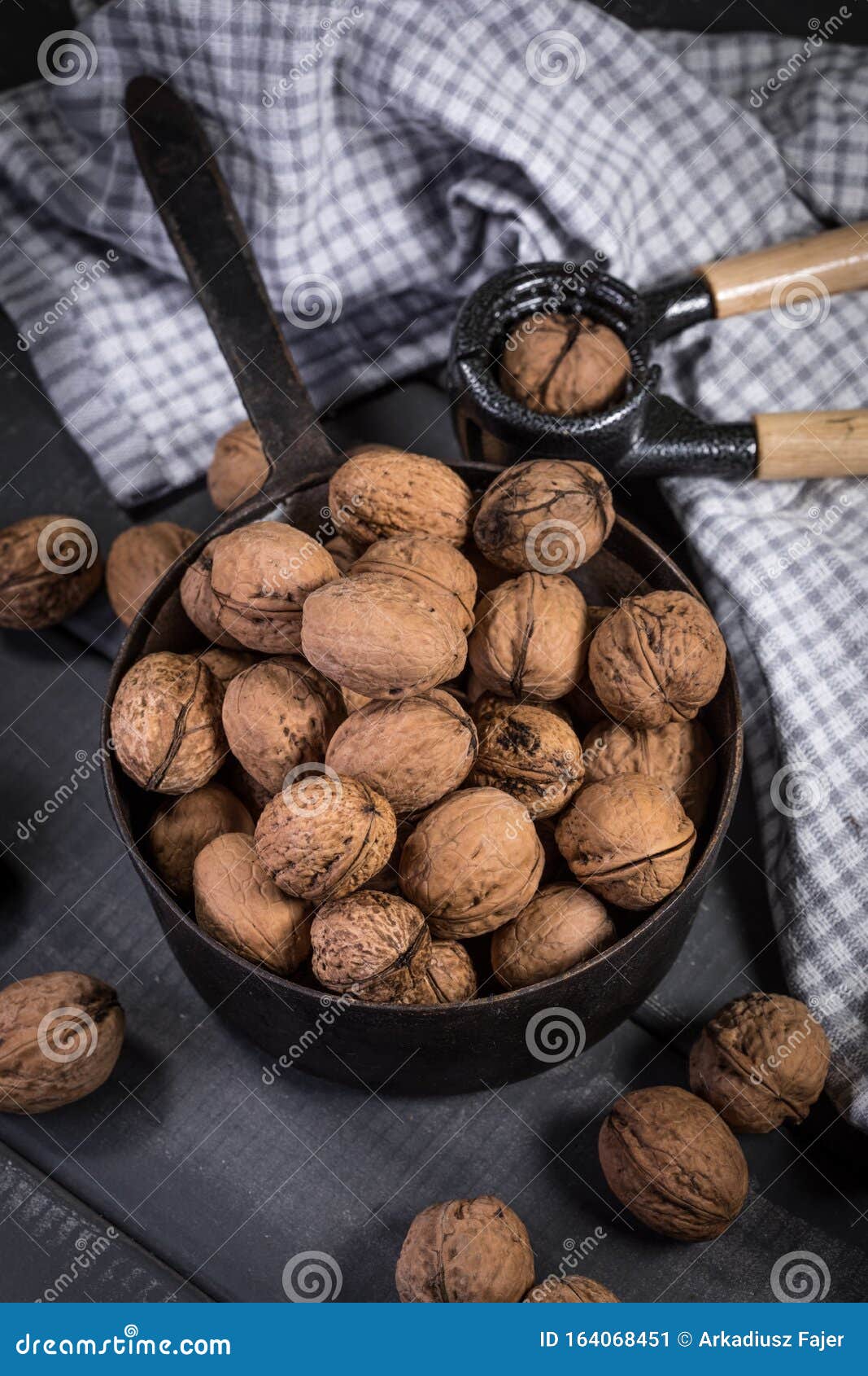 Whole Nuts in a Metal Container Stock Image - Image of meal, healthy ...