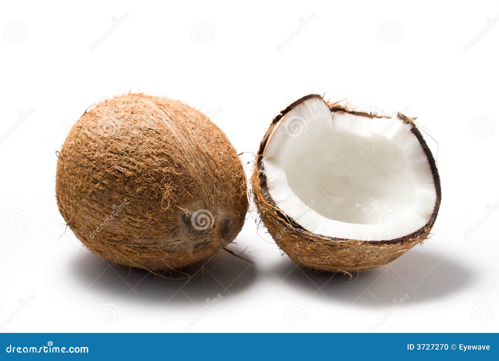 Whole and Opened Coconuts Isolated Stock Photo - Image of broken ...