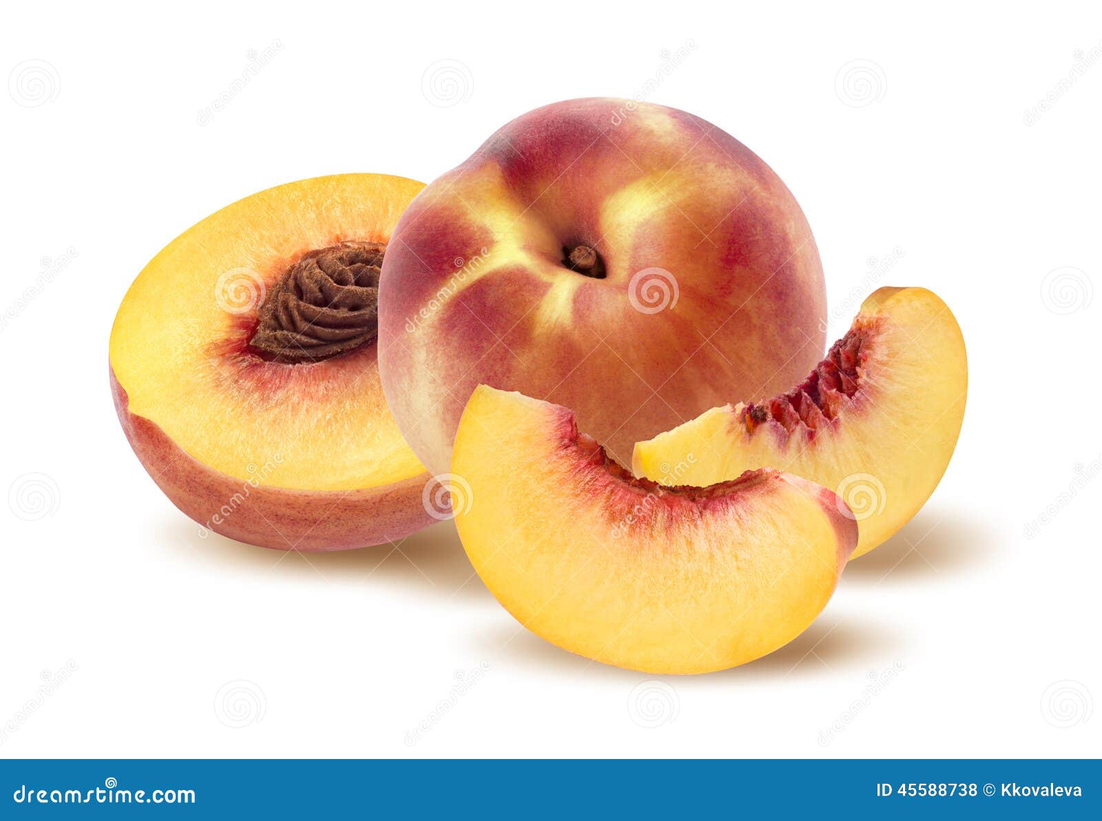 Peach Cut In Half On White Royalty-Free Stock Photography ...