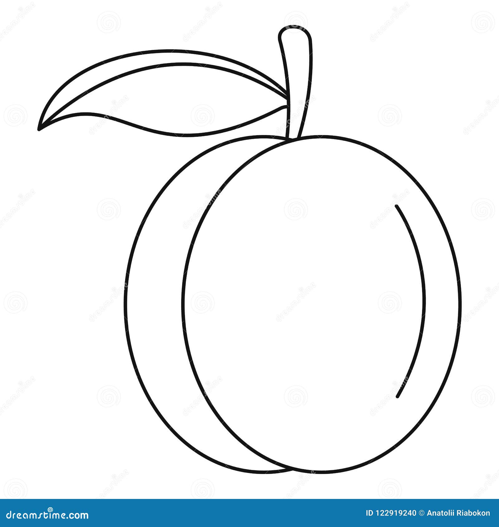 Whole Peach Icon, Outline Style Stock Vector - Illustration of group ...