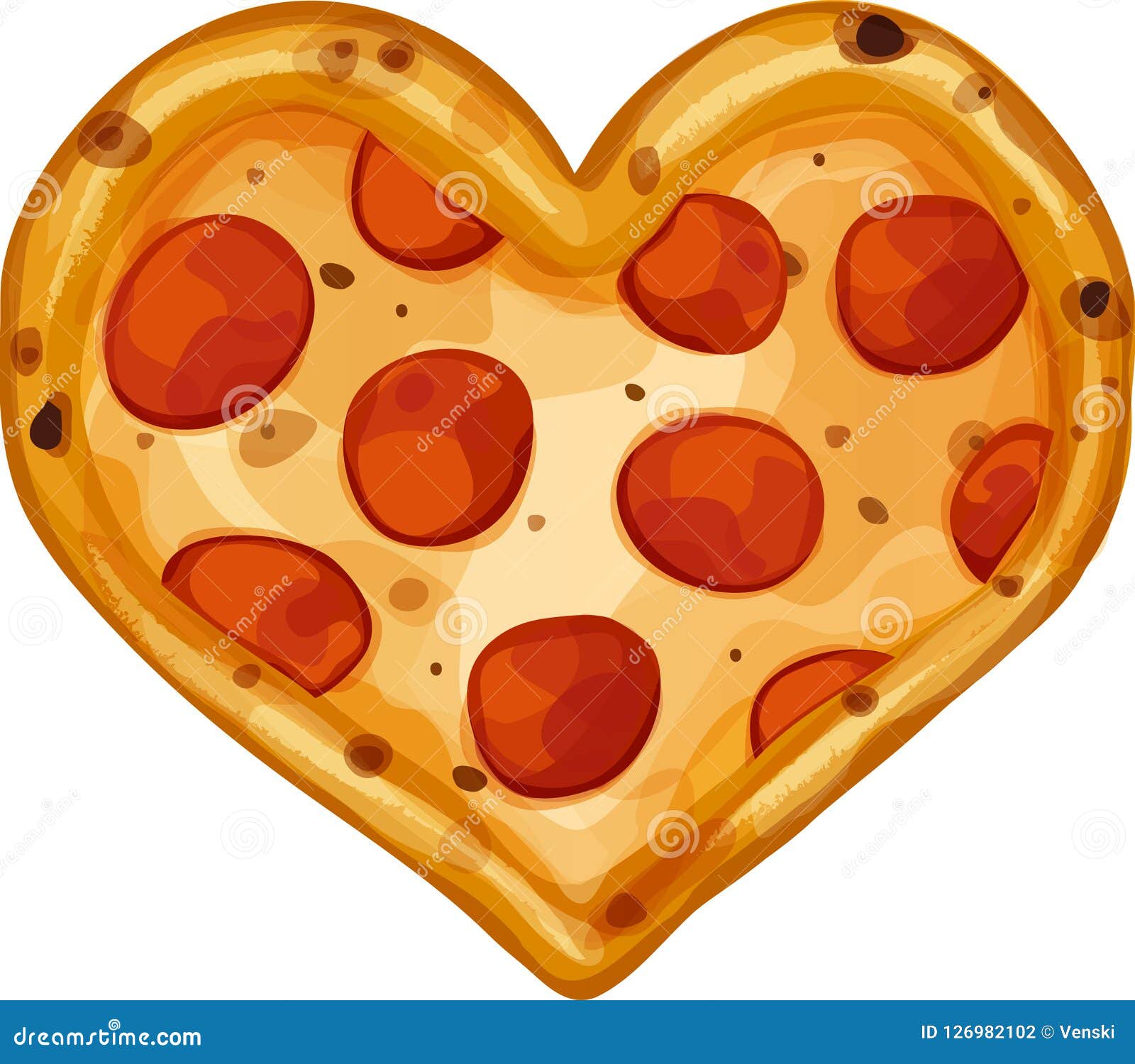 Heart Shaped Pizza with Cheese and Pepperoni Stock Illustration ... Heart Shaped Pizza with Cheese and Pepperoni Stock Illustration ...
