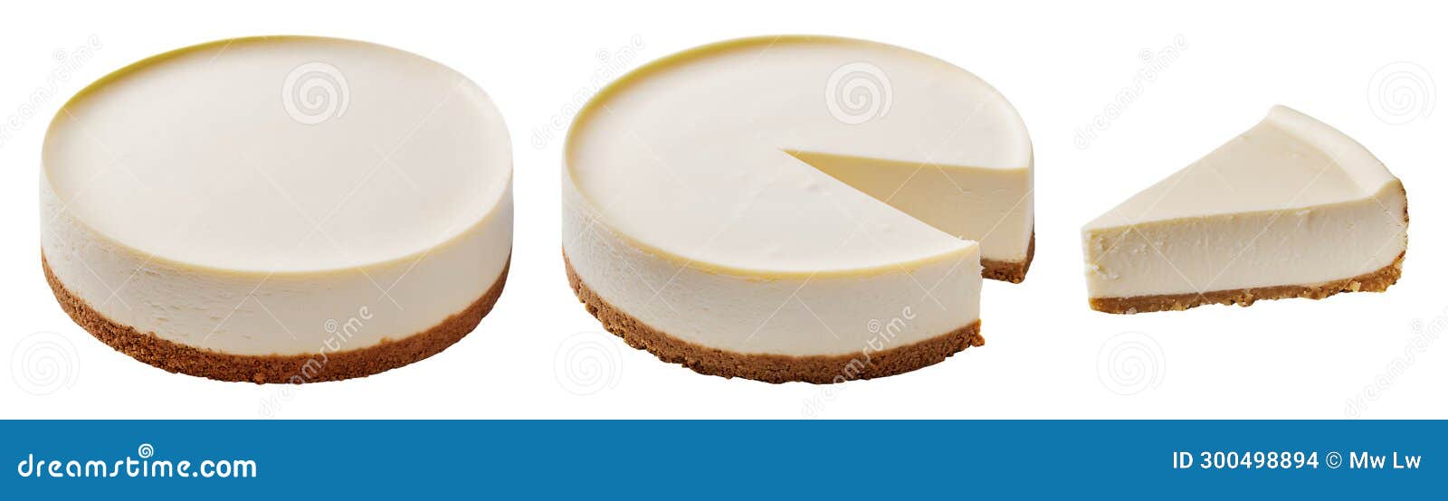Whole and Pieces of Cheesecake on a Transparent Background Stock Photo ...