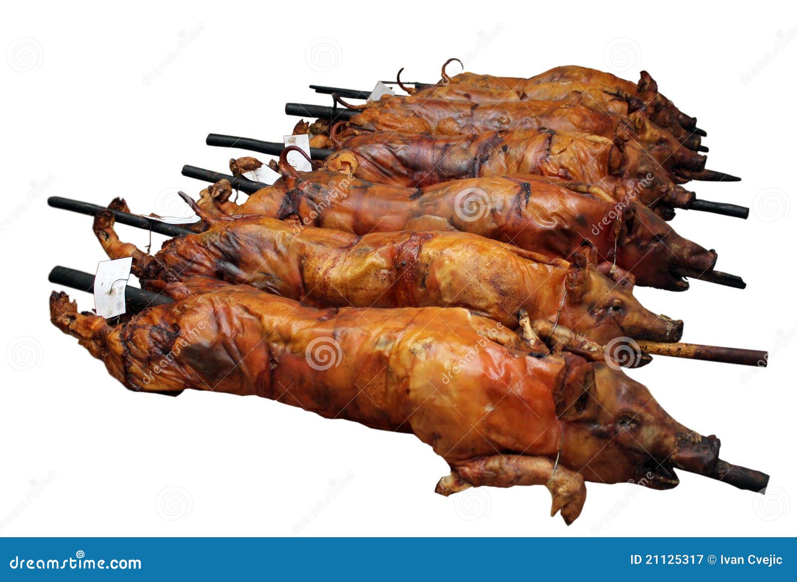 Whole Pig Being Roasted - Isolated Stock Image - Image of barbecue ...