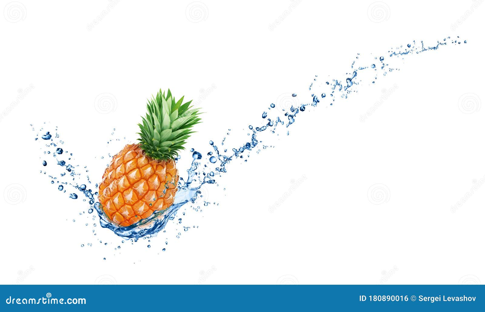 Whole Pineapple In Water Splash With Full Depth Of Field Isolated On ...