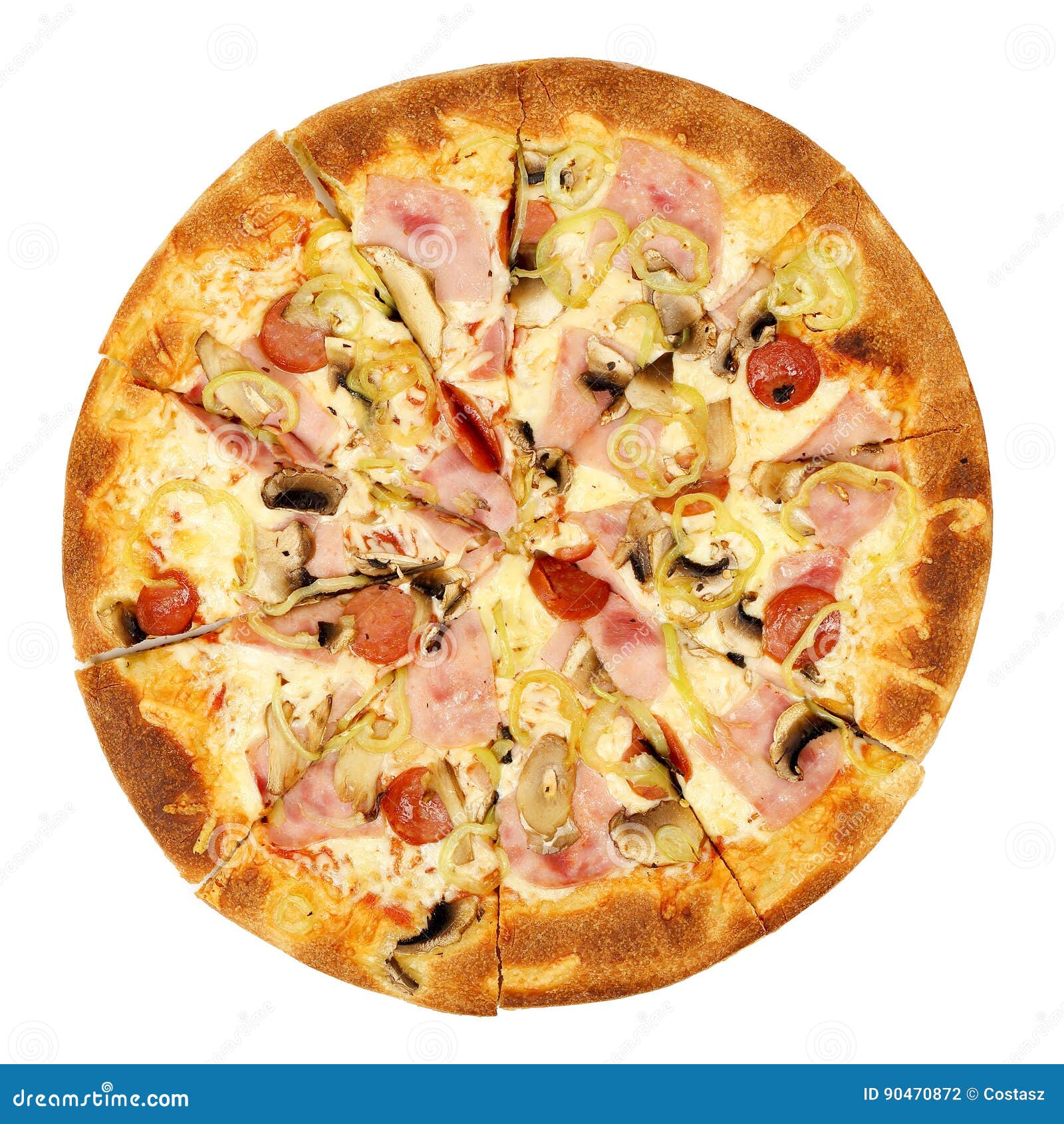 Whole pizza stock photo. Image of food, unhealthy, round - 90470872