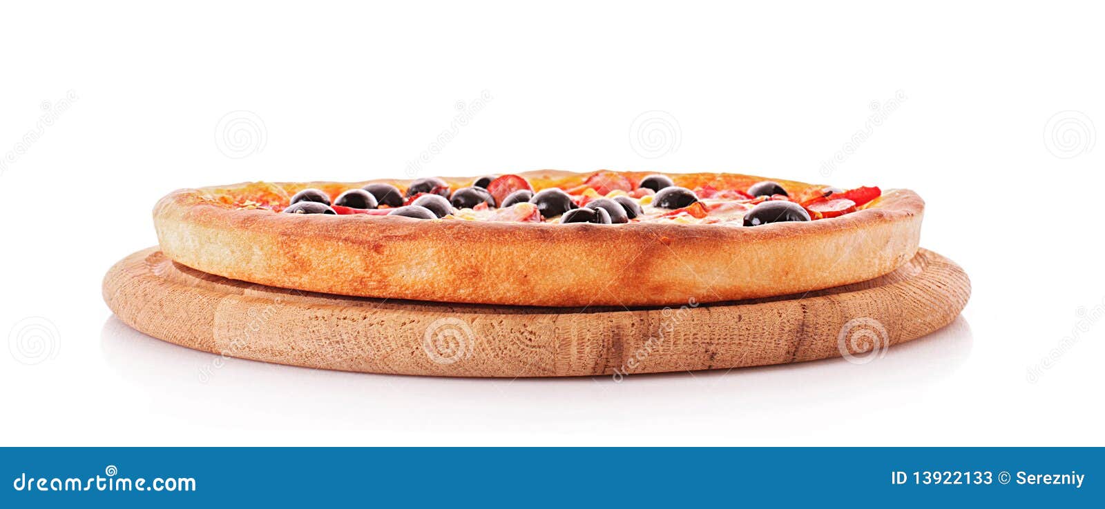 Whole Pizza Plate Isolated. Sideview Stock Image - Image of baked, side ...