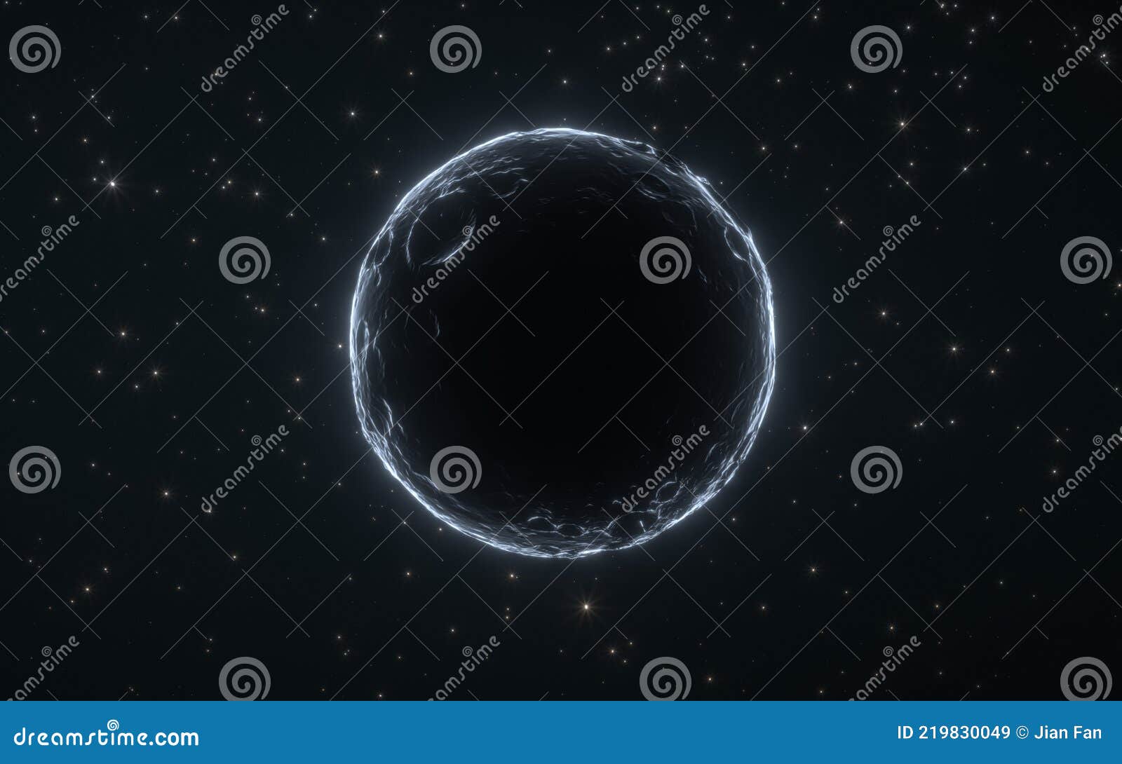 Whole Planet with Black Background, 3d Rendering Stock Illustration ...