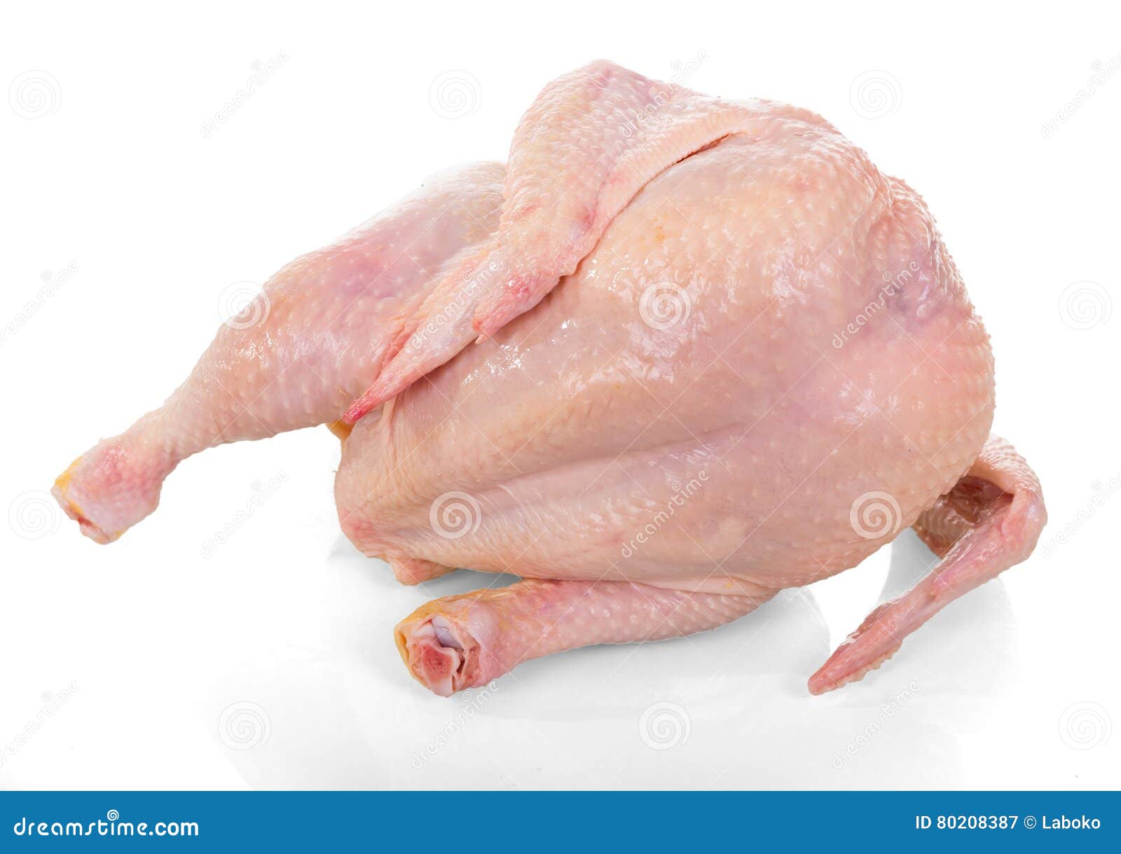 Whole Raw Chicken Carcass Isolated on White . Stock Image - Image of ...
