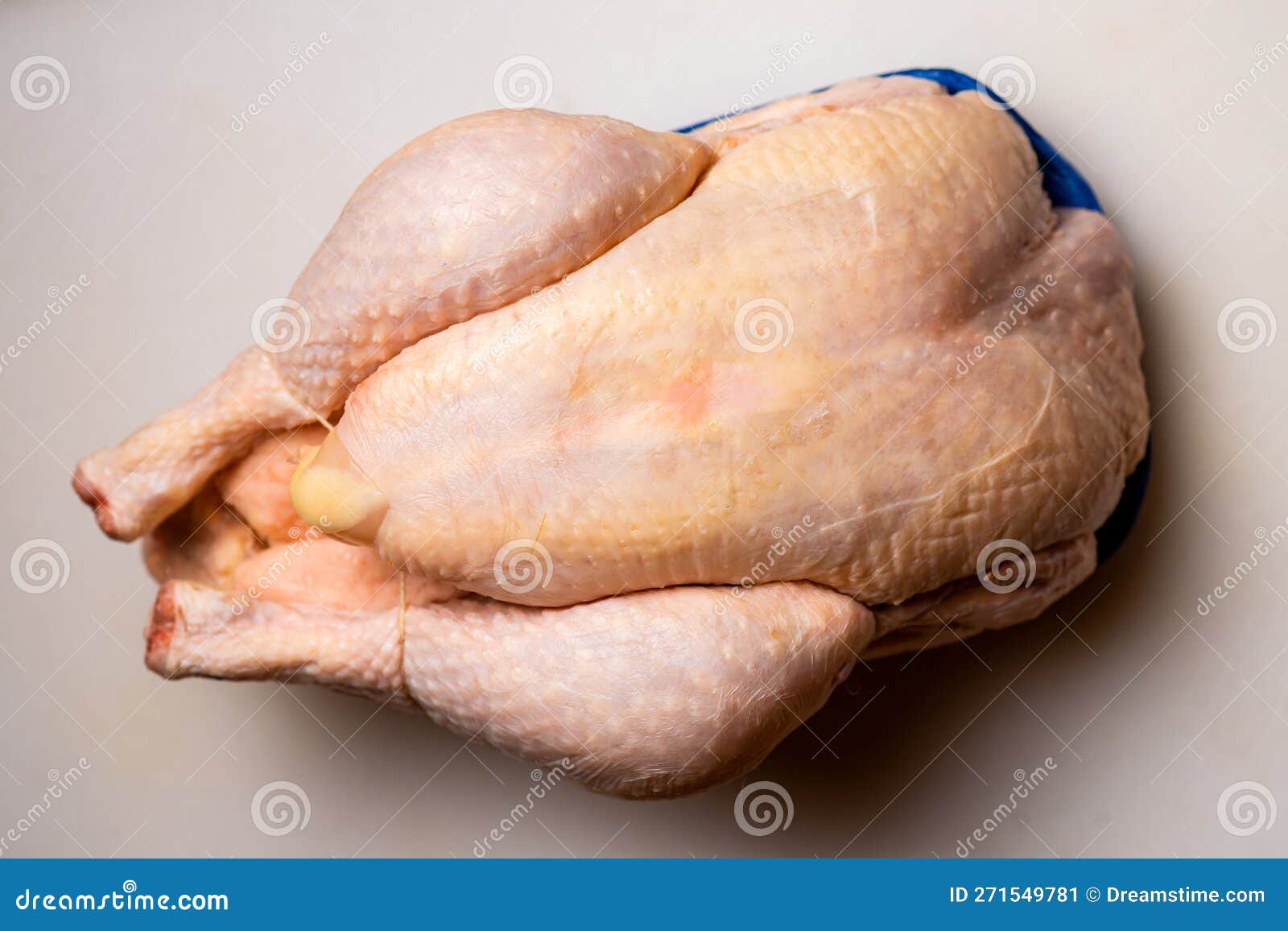 Whole Raw Chicken on White Background. Top View Stock Image - Image of ...