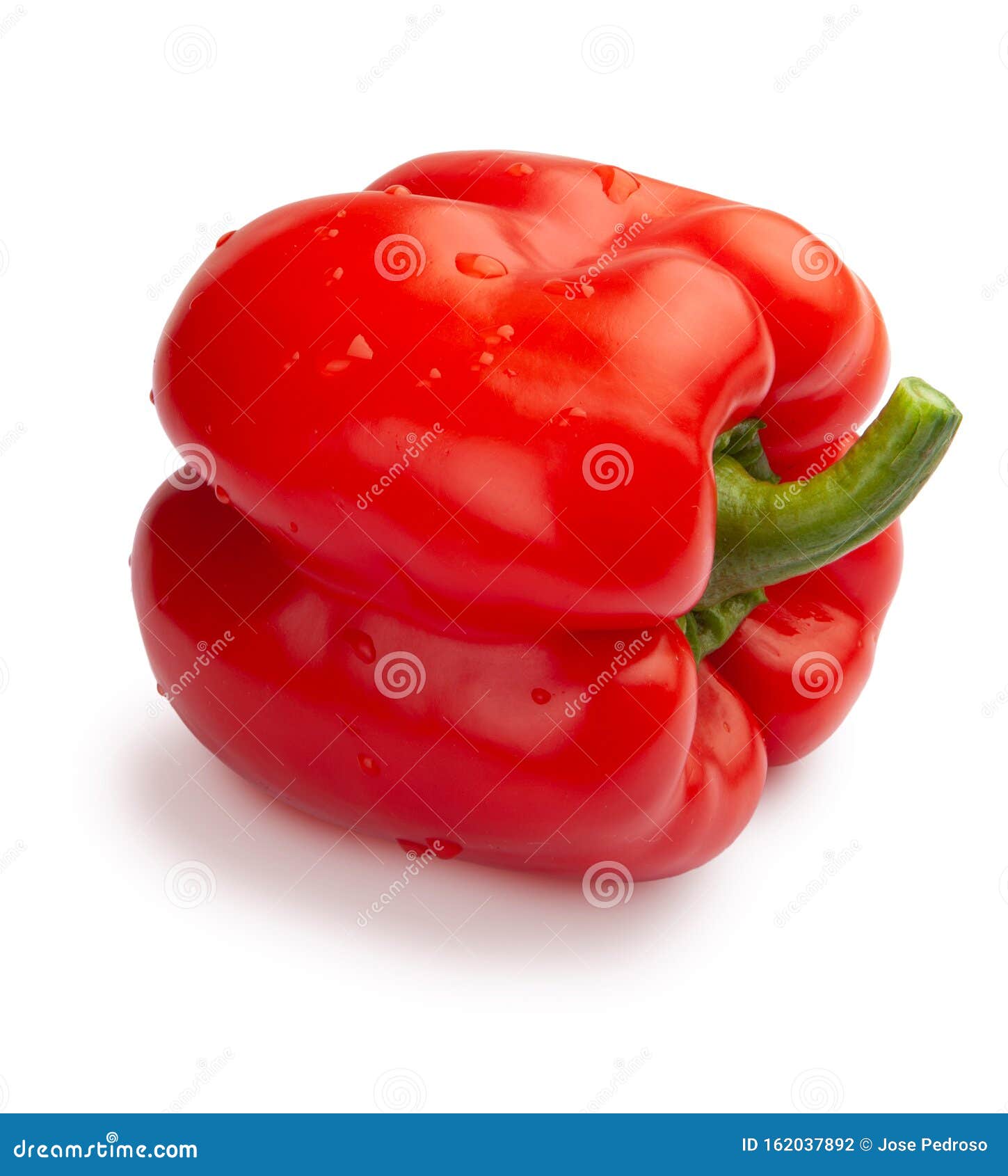 Whole, Raw and Fresh Red Pepper with Water Drops. Stock Photo - Image ...